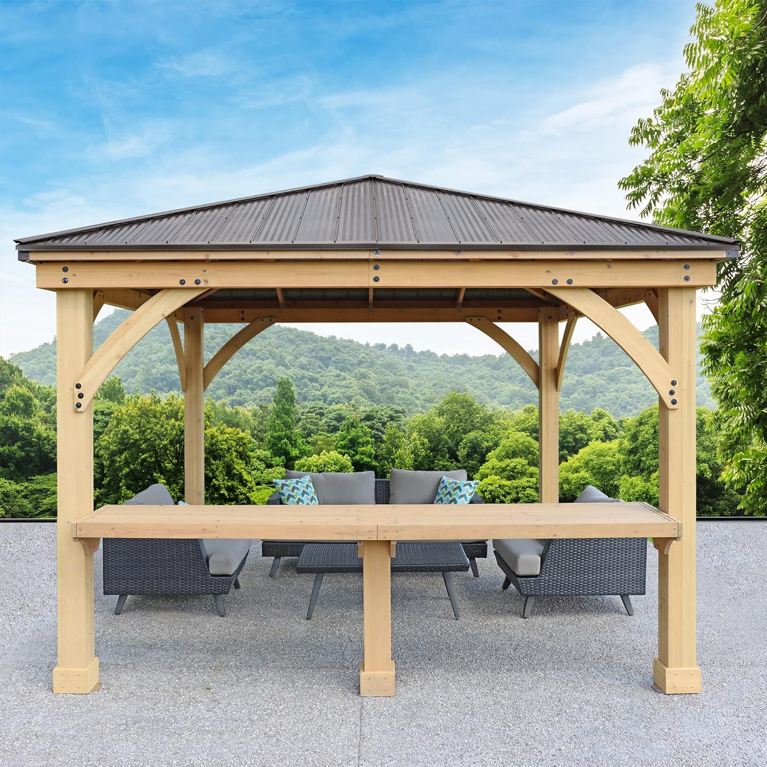 Amazon.com : Yardistry 12' Meridian Wood Counter : Patio, Lawn & Garden