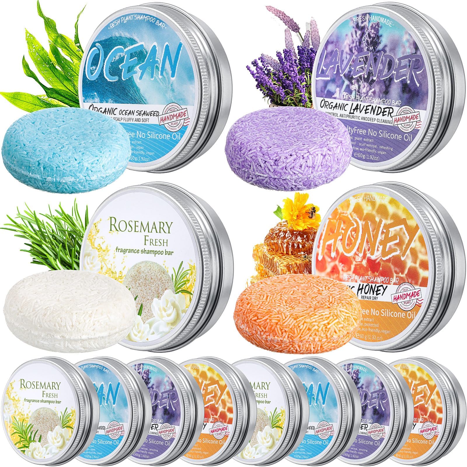 Amazon.com : Shampoo Bars Soap for Hair - 6 Pack Natural Solid Shampoo ...