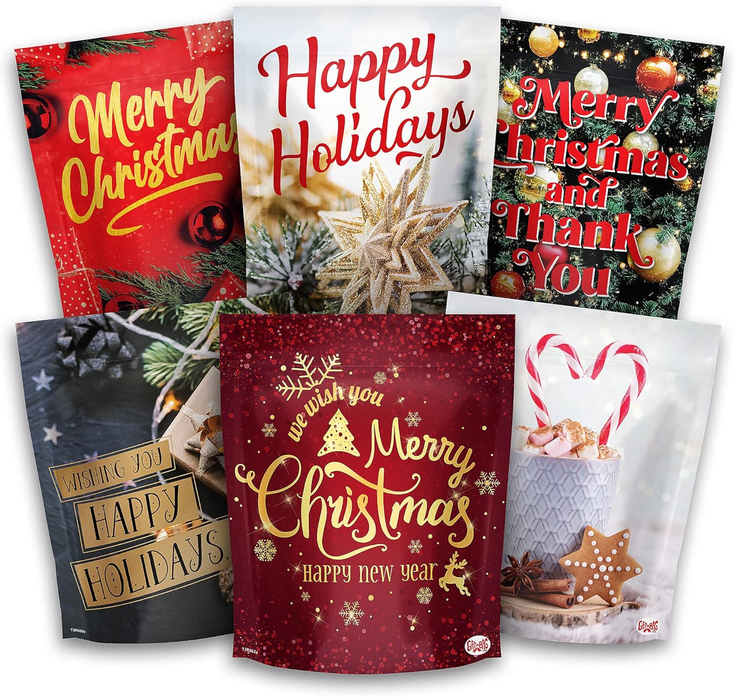Amazon.com: GiftABag Fillable Holiday Gift Bag Bundle, Write Your Own ...