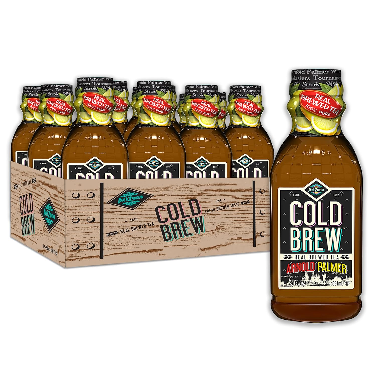 Amazon.com : AriZona Cold Brew Arnold Palmer Half Tea and Half Lemonade ...