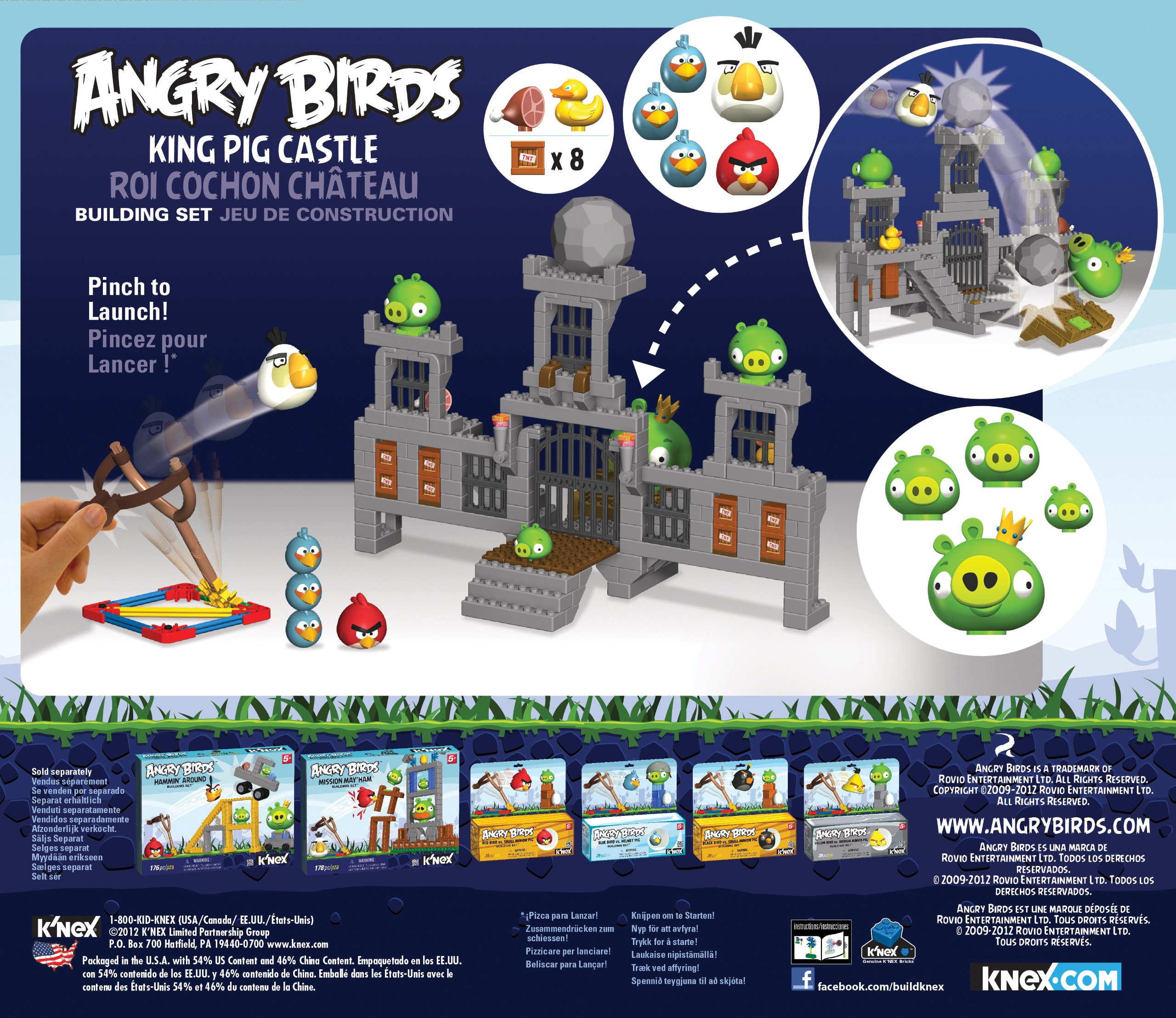 K'nex Angry Birds King Pig Castle ROLOSO Angry Birds Playset Pig