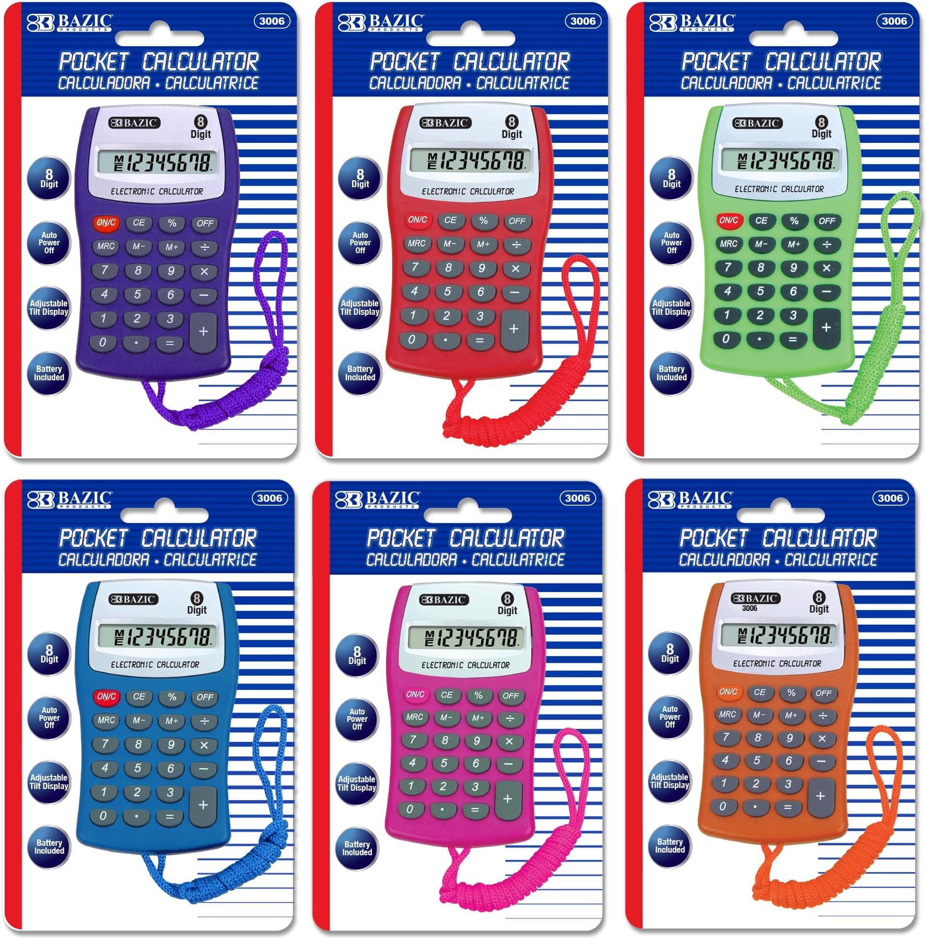 Amazon.com : 12Pcs Mini Calculator Keychain Tiny Small Portable Mini ...