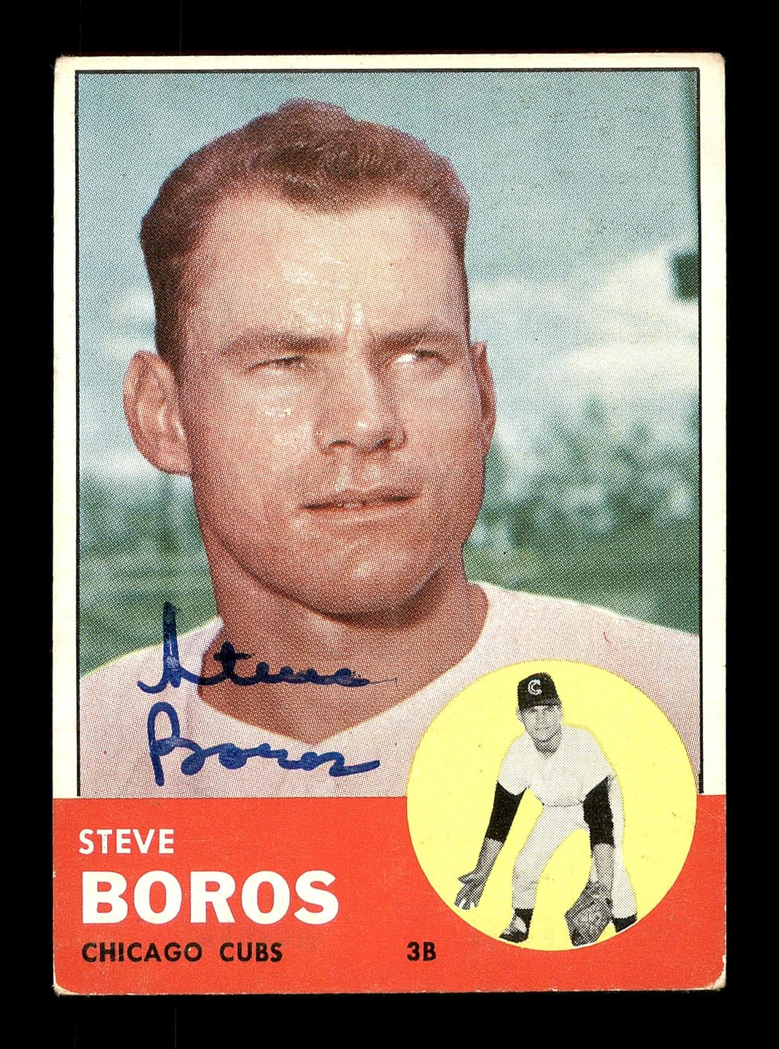 Steve Boros Autographed 1963 Topps Card #532 Chicago Cubs High Number ...