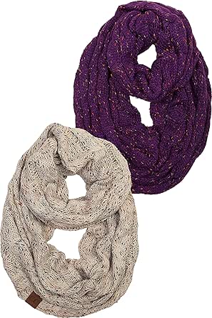 Amazon.com: Funky Junque Infinity Scarf 2-Pack - Confetti Oatmeal & Confetti Purple
