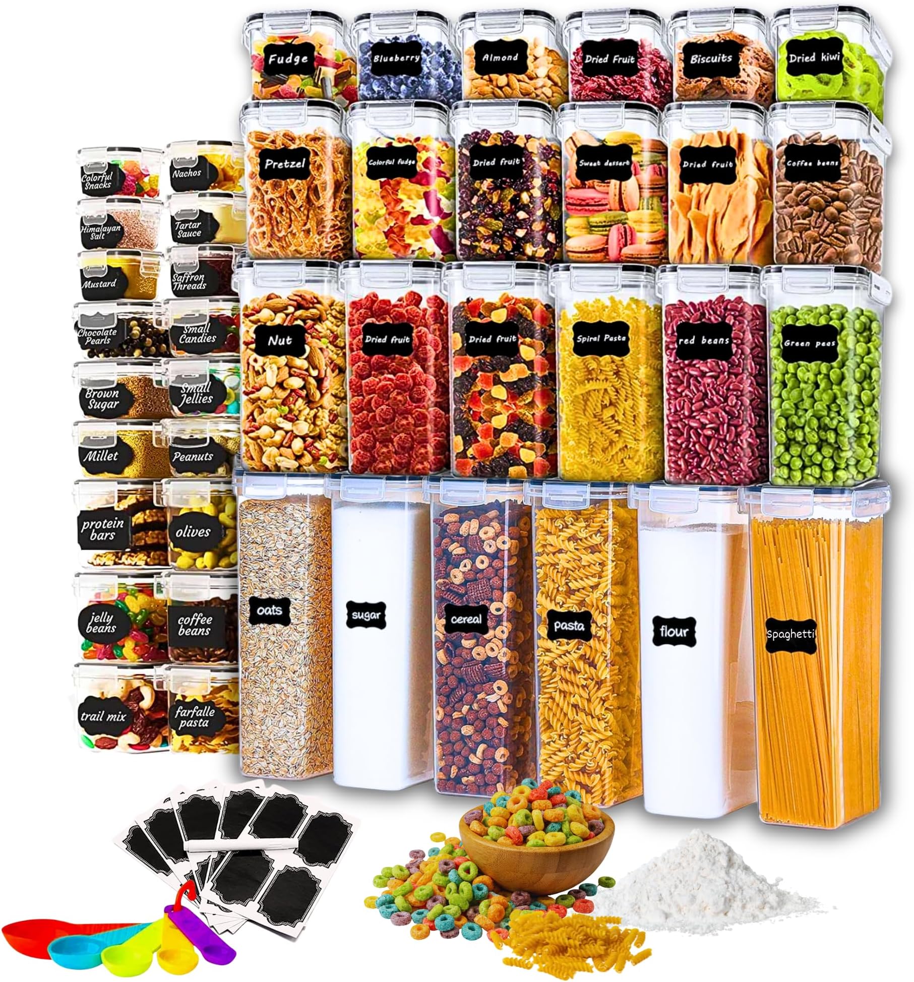 Amazon.com: Malikona 42pcs Food Storage Containers with Lids - Clear ...