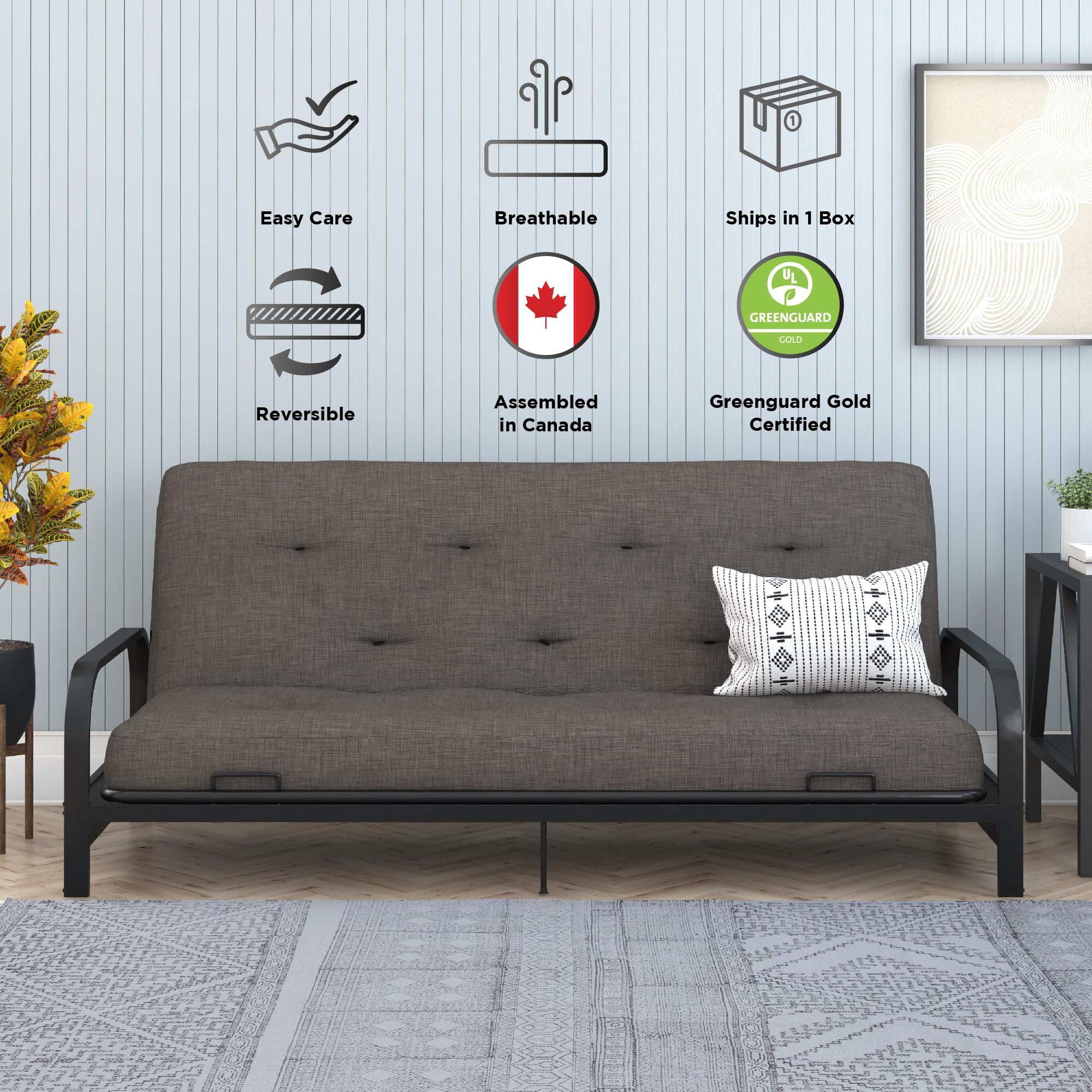 Snapklik.com : DHP Trule 8-Inch Pocket Spring Coil Futon Mattress