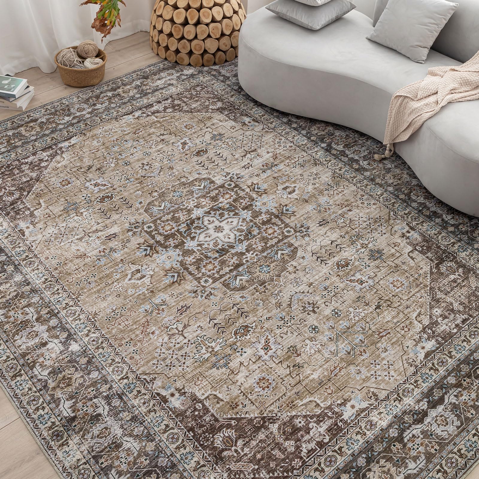 Amazon.com: DECOMALL Kalina Washable Area Rugs, Bohemian Vintage ...