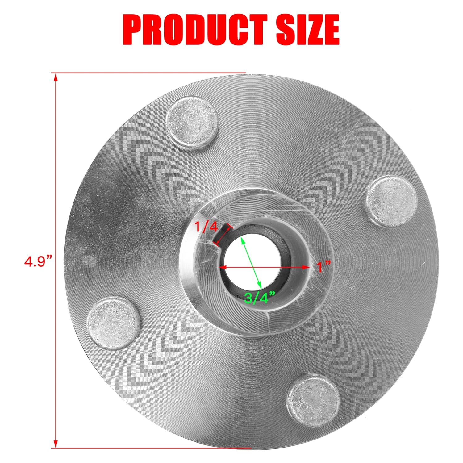 GREHUA Sprocket Axle Brake Hub Adapter 4 x 4 with 2-3/4 Hub 1/4 Keyway ...