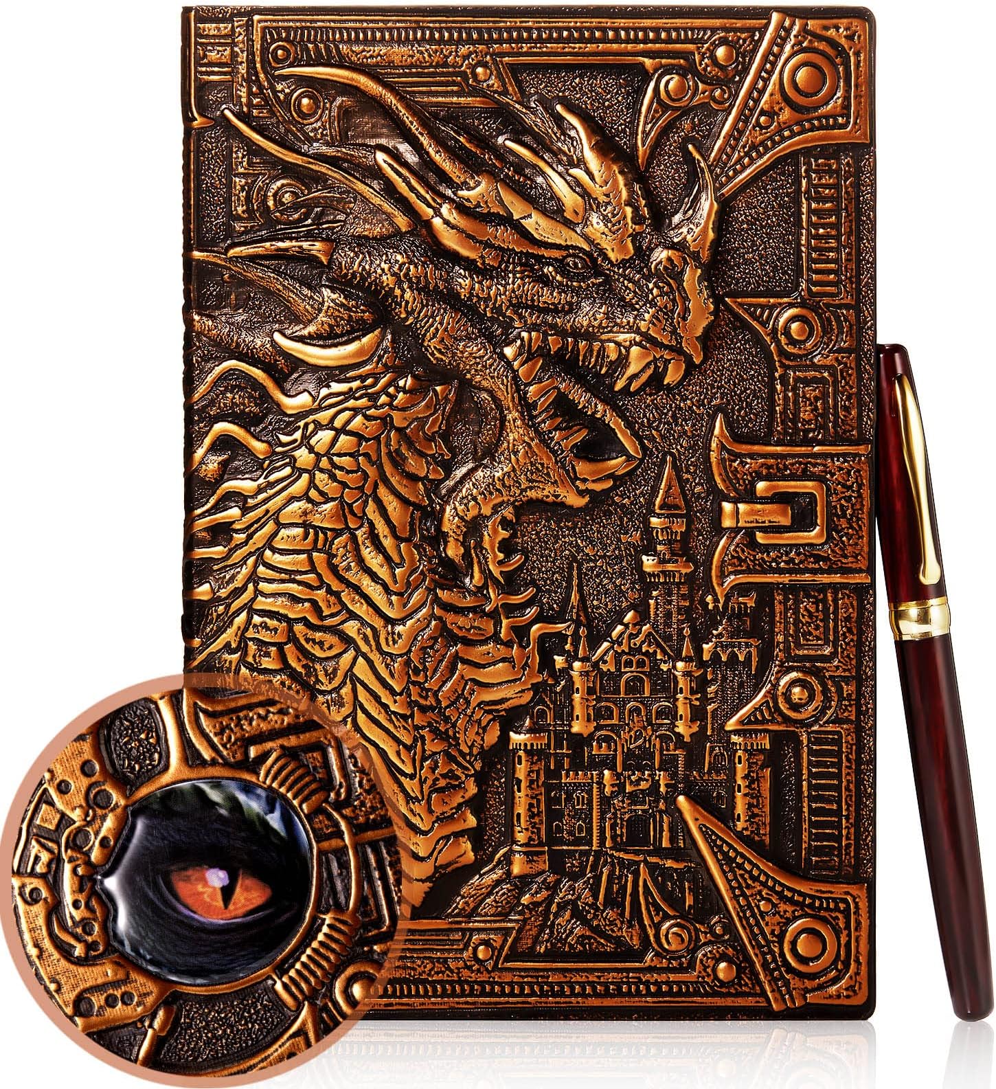 Amazon.com : KISWIAR Vintage Embossed Leather Journal Writing Notebook ...