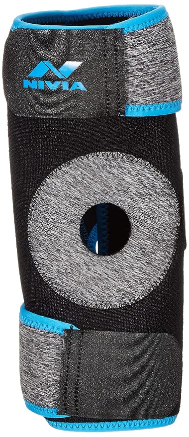Nivia Orthopedic Knee Support Open Patella Adjustable(Free Size, Black ...