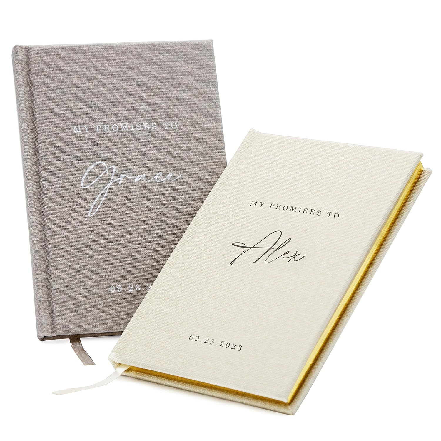 Amazon.com: Vow Books Set of 2 (Promises Design) - Custom Hard Cover ...