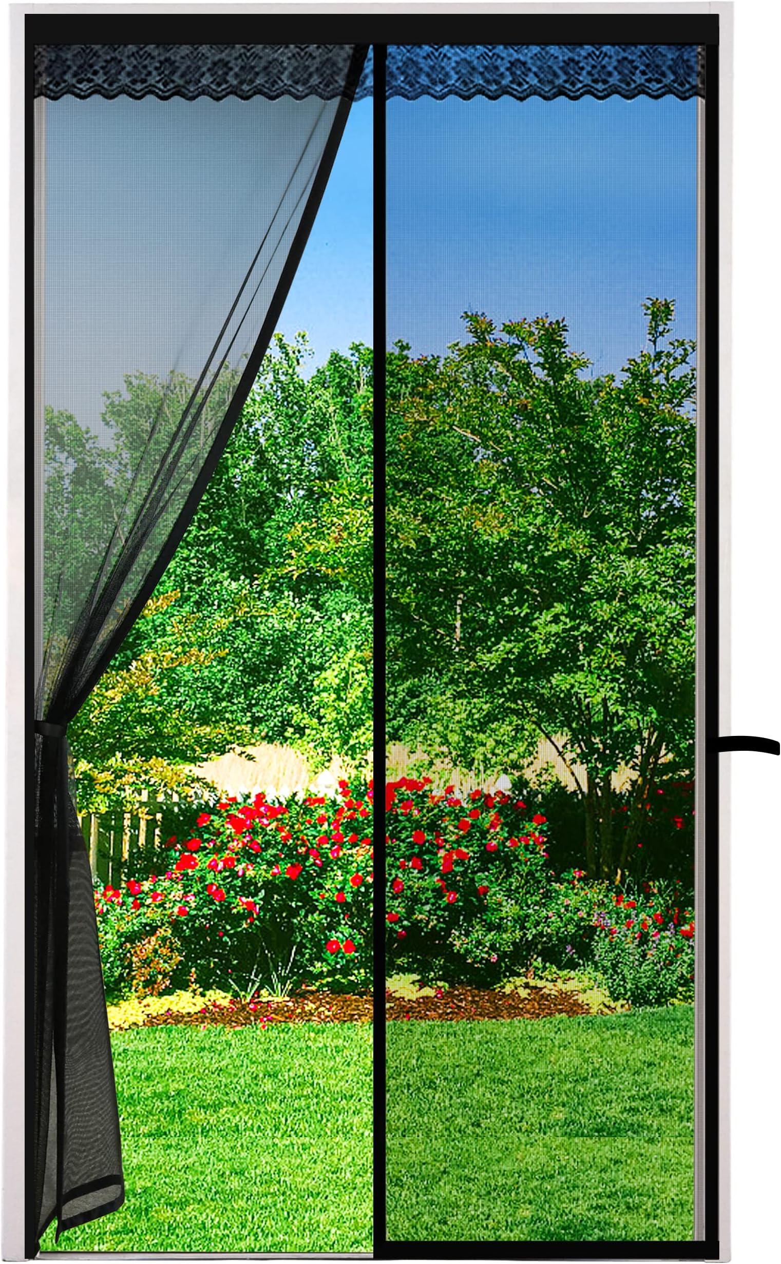JML Snap Screen - Magnetised Mesh Door Curtain - Keeps Bugs Out - Black ...