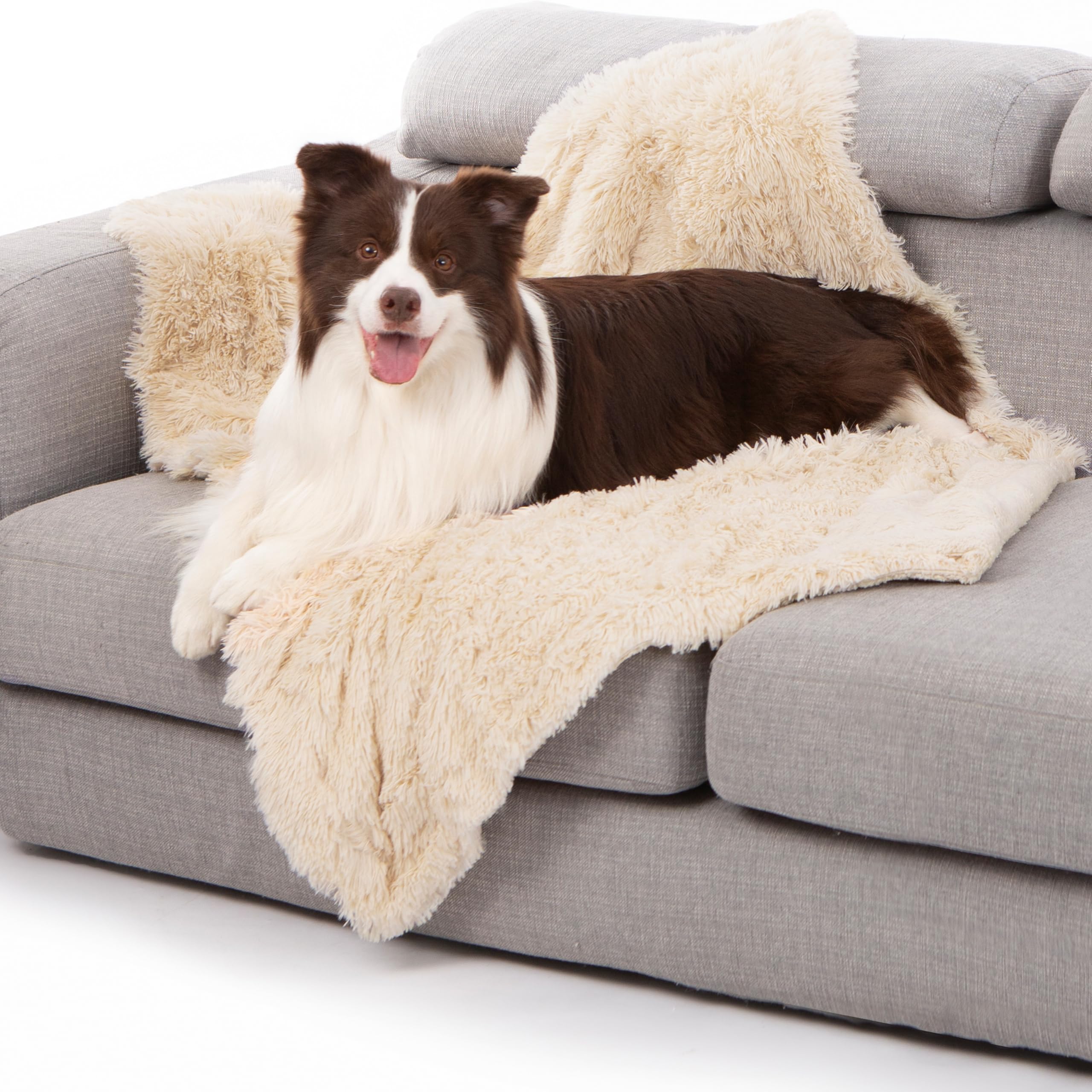 Amazon.com : gogobunny Waterproof Plush Long Faux Fur Pet Throw Blanket ...