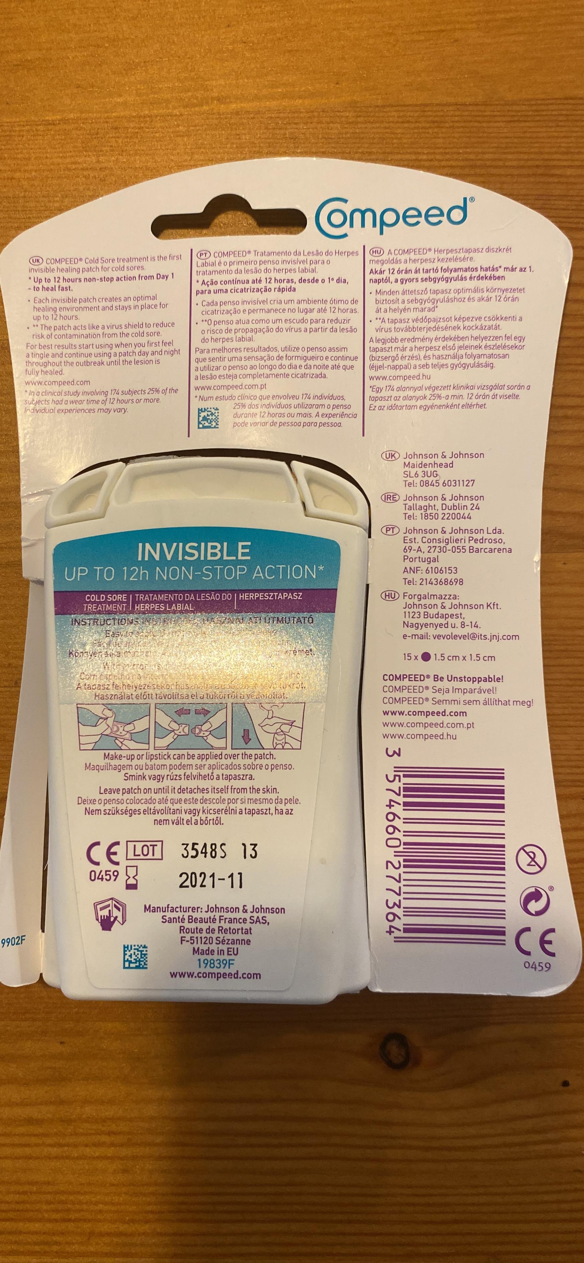 Compeed Cold Sore Patch-Invisible, Fever Blisters For Lips With 12 ...
