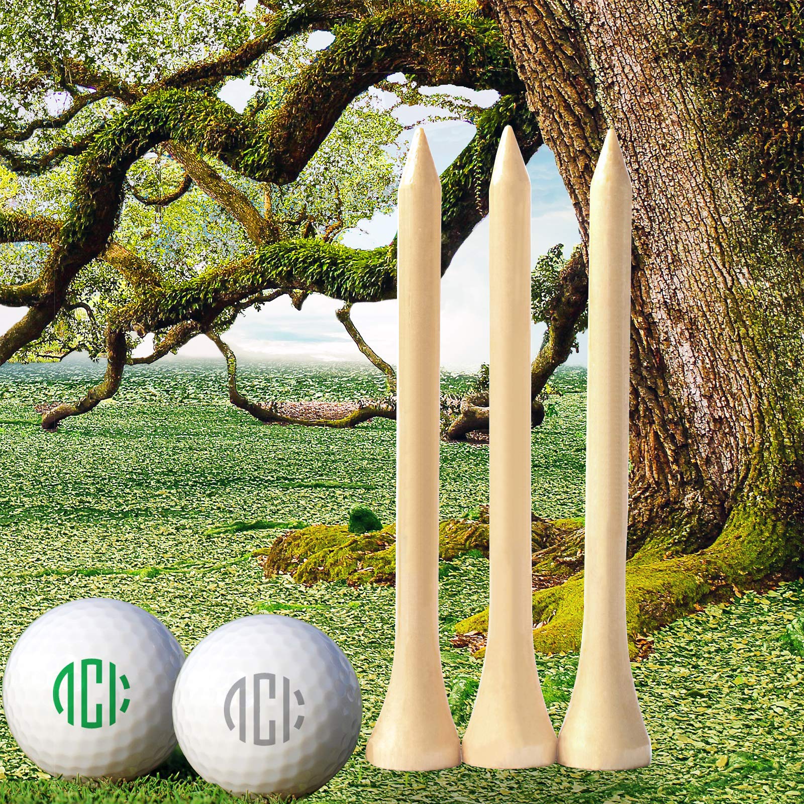 Snapklik.com : Dsenfurn 250 Pack Professional Bamboo Golf Tees 2-3/4 ...