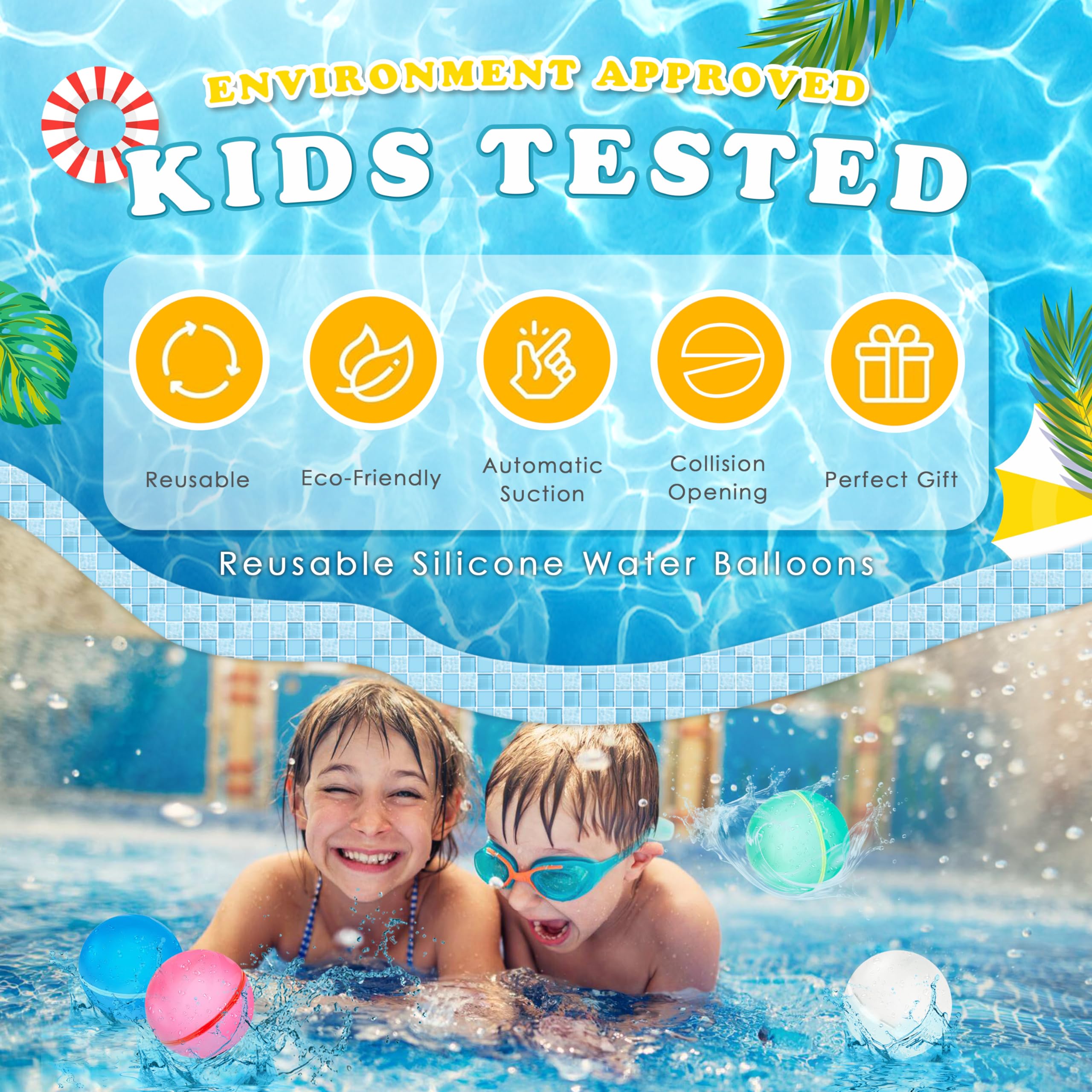 Snapklik.com : URMONA Reusable Water Balloons For Kids Adults, Outdoor ...