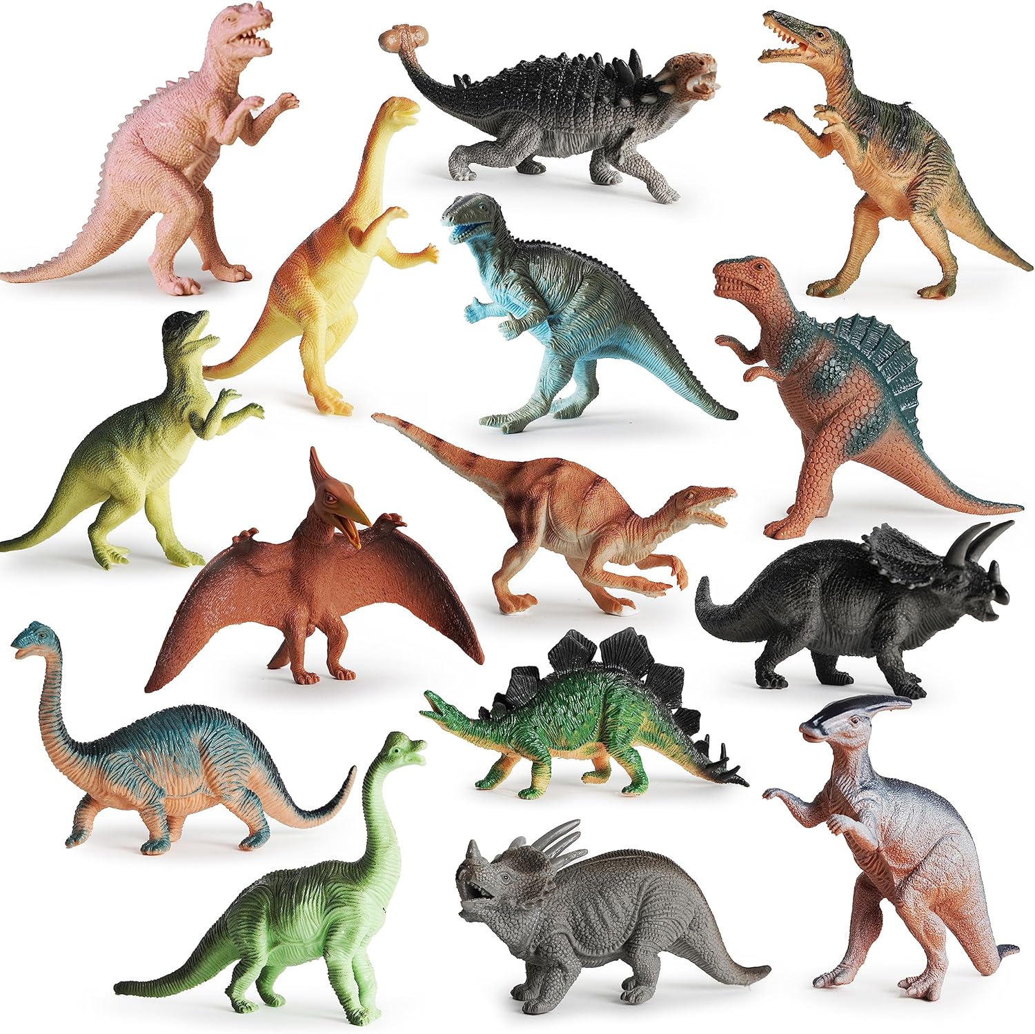 Amazon.com: BOLEY Monster (15-Pack) Large 7" Toy Dinosaurs Set ...