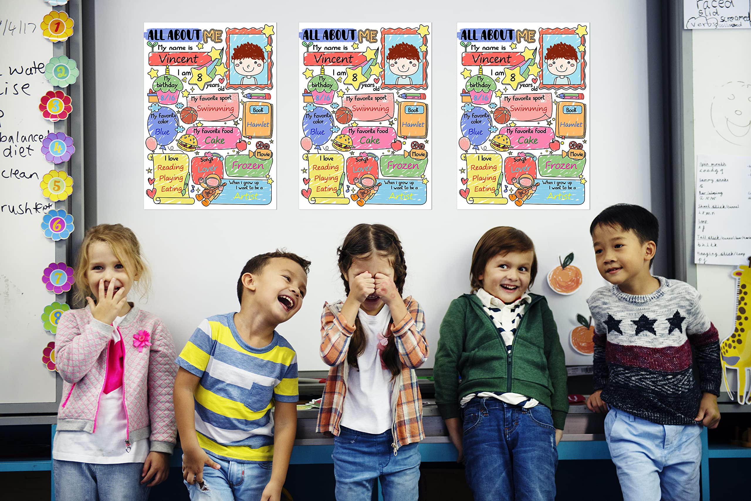 Snapklik.com : All About Me Poster Elementary - 12pcs 12x17 Large Fill ...
