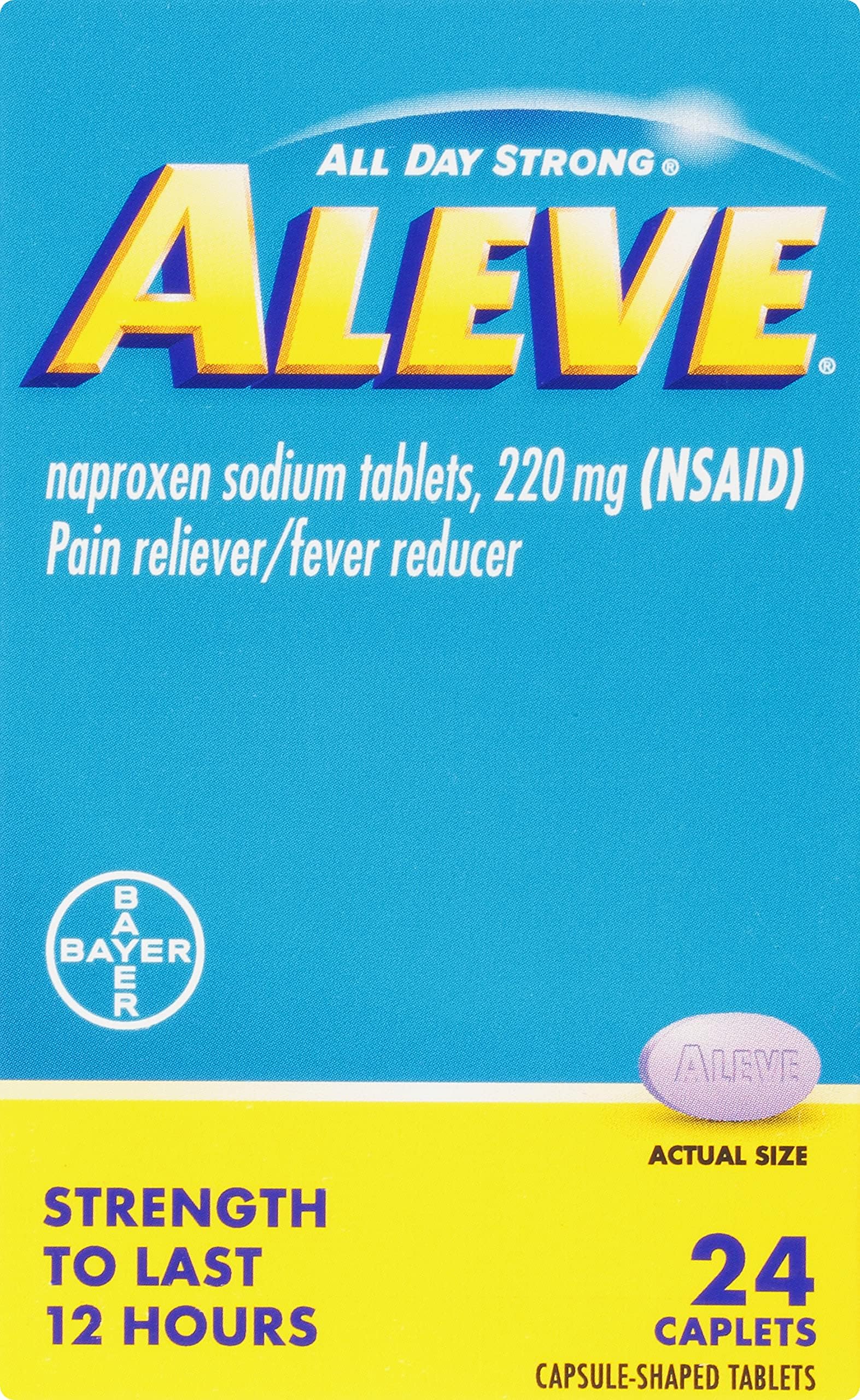 Amazon.com: Aleve Pain Relief Naproxen Sodium Caplets ‐ 24 Count ...