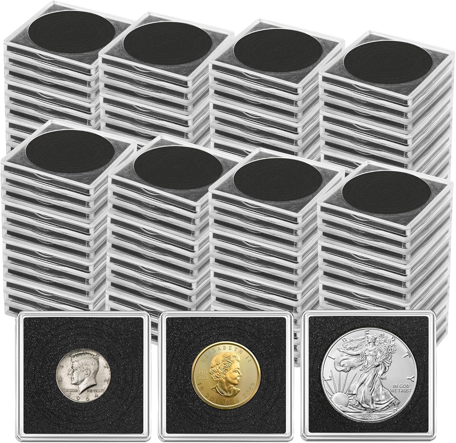 Amazon.com : 80 Pcs Coin Holders for Collectors, Clear Coin Cases with ...