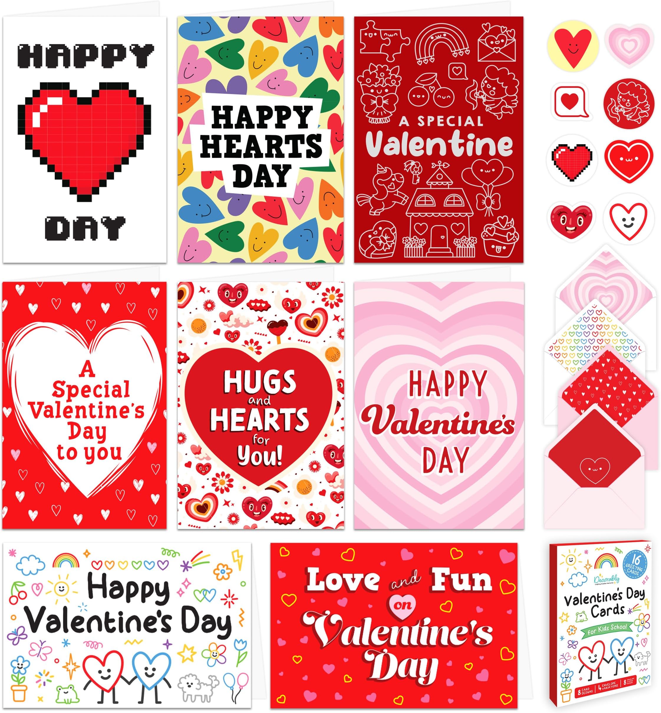 Amazon.com: Hallmark Valentines Day Cards for Kids School, Llama, Bear ...