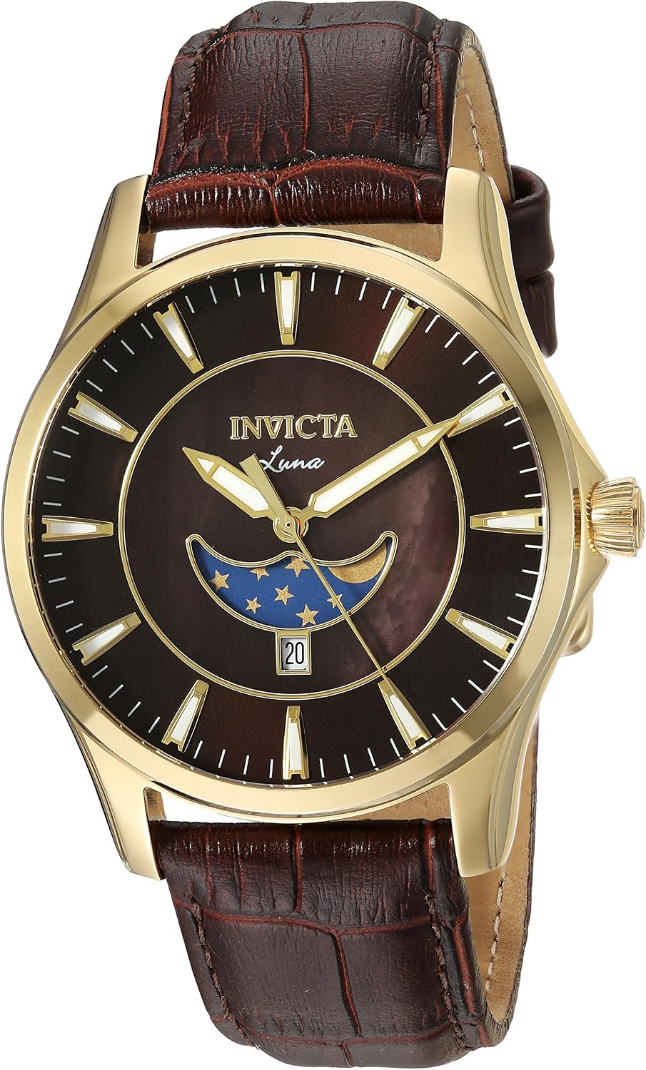 Invicta Men's 23129 Vintage Analog Display Quartz Brown Watch, Brown ...