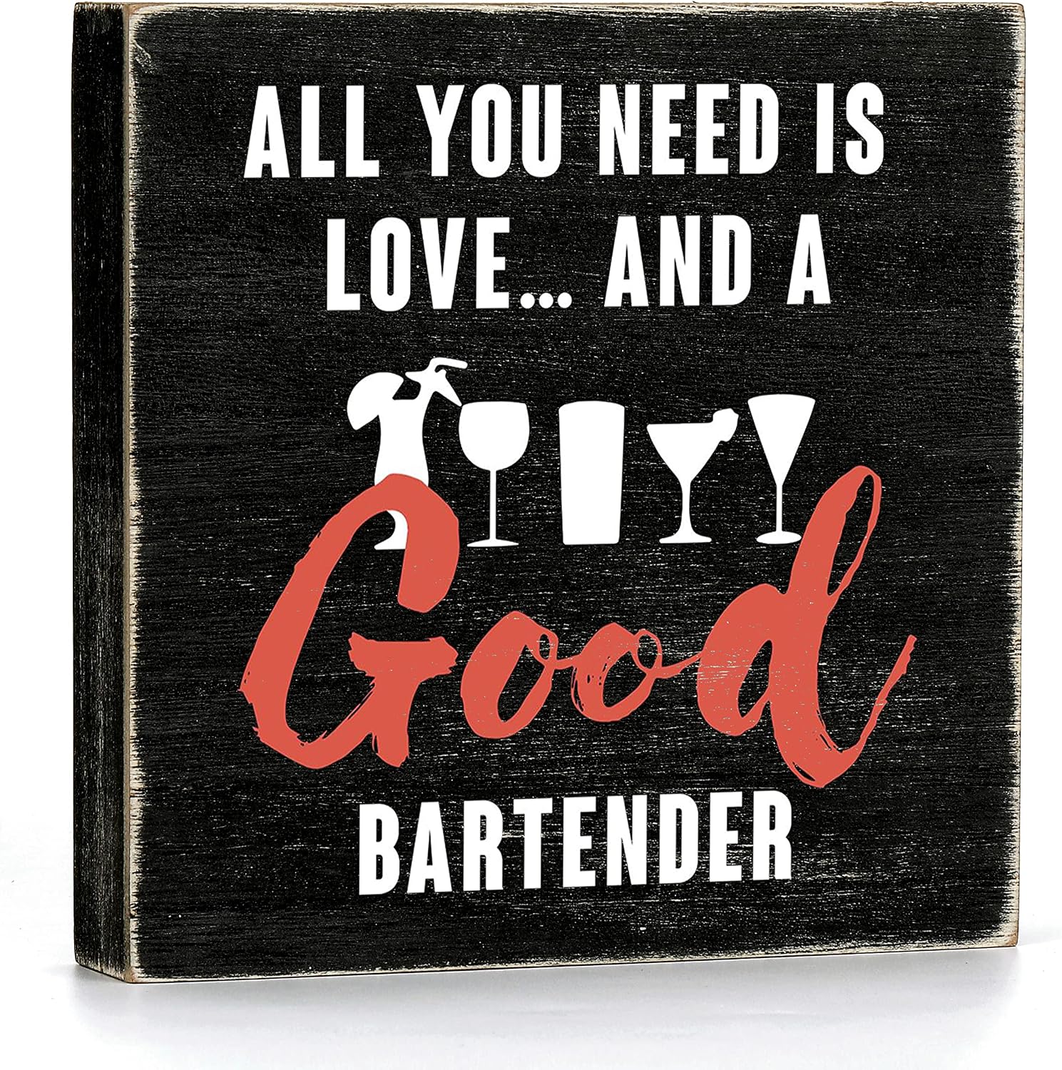 Amazon.com: Funny Bartender Wooden Box Sign Plaque All You Need is Love ...