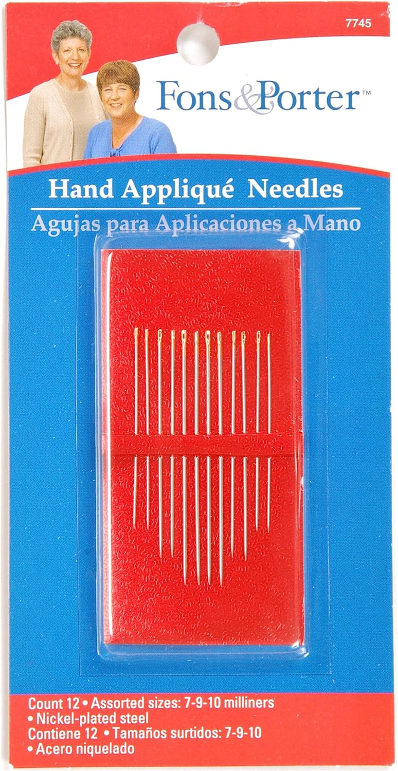 Amazon.com: Fons & Porter 7745 Hand Appliqué Needles, Size 7, 9, 10, 12 ...