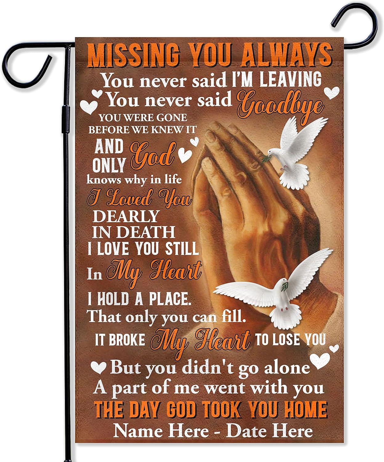 Amazon.com: Prezzy Custom Memorial Garden Flags for Outside 12x18 ...