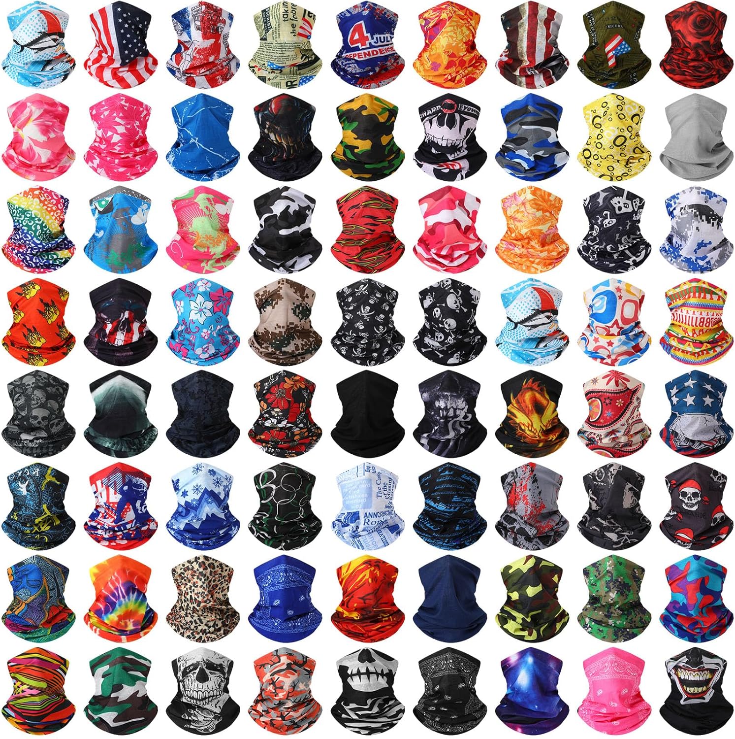 Amazon.com: Geyoga 72 Pcs Multifunctional Neck Gaiter for Men, Buff ...