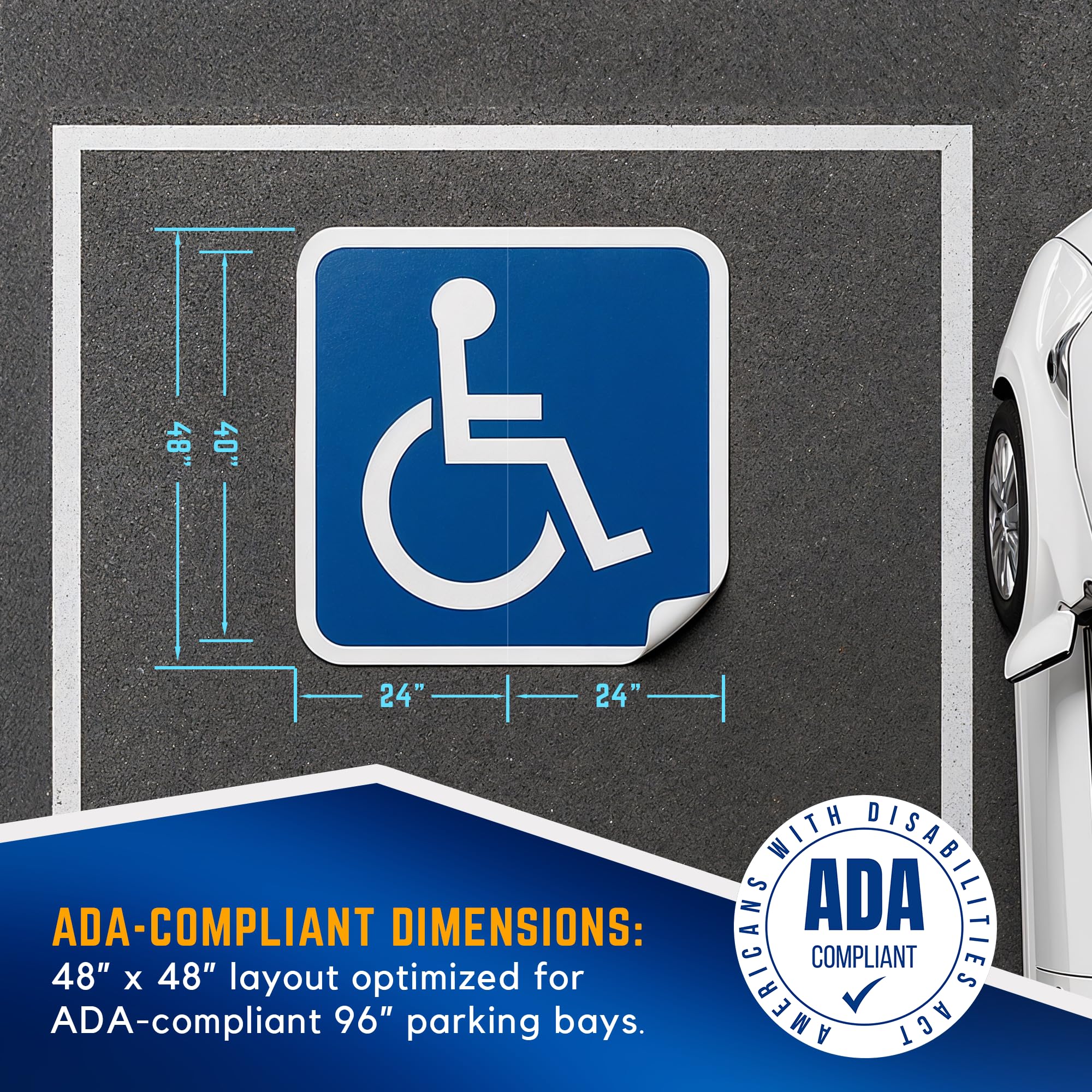 Snapklik.com : Handicap Parking Sign- Heat Applied Preformed Reflective ...