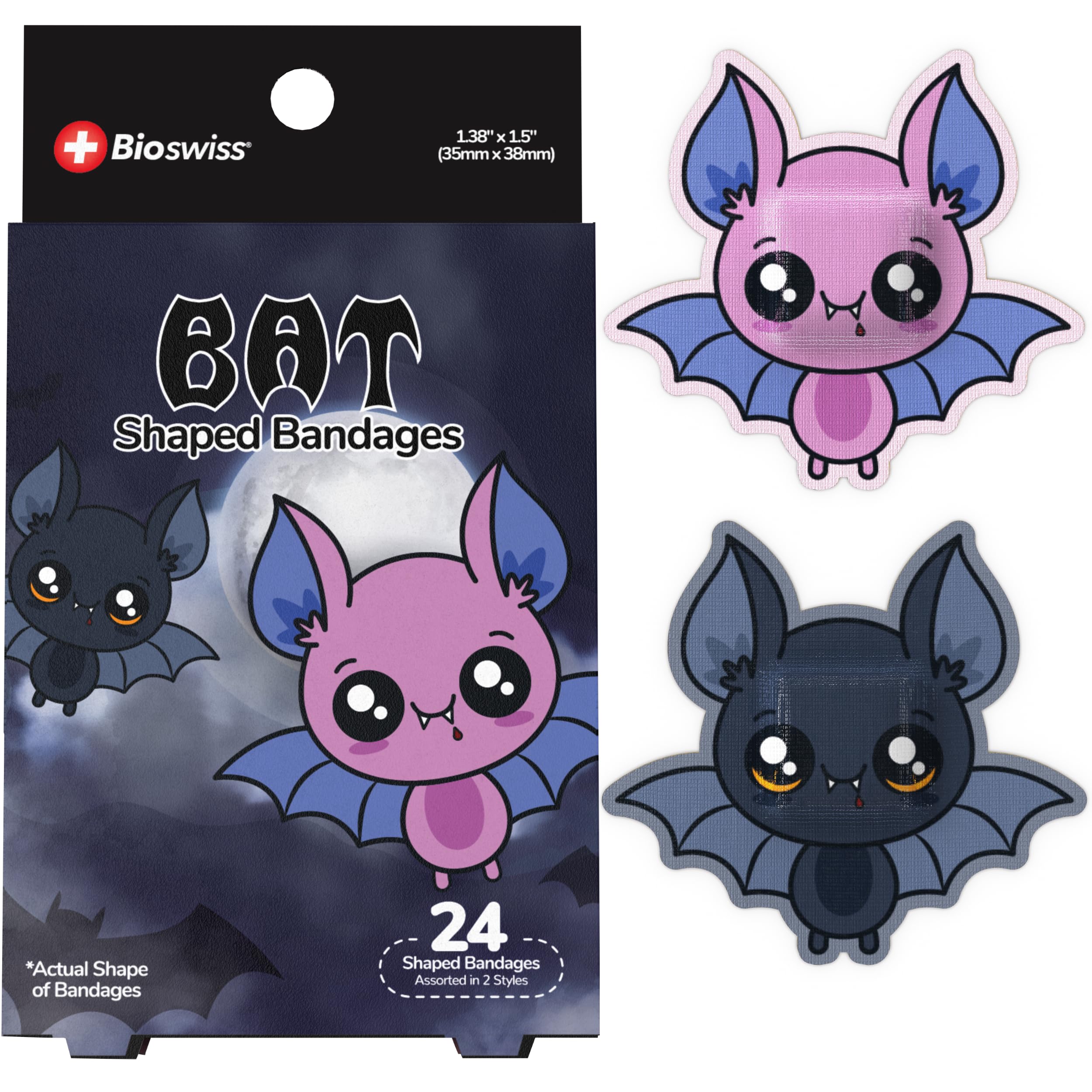 Amazon.com: BioSwiss Bandages, Halloween Bat Shaped Self Adhesive ...