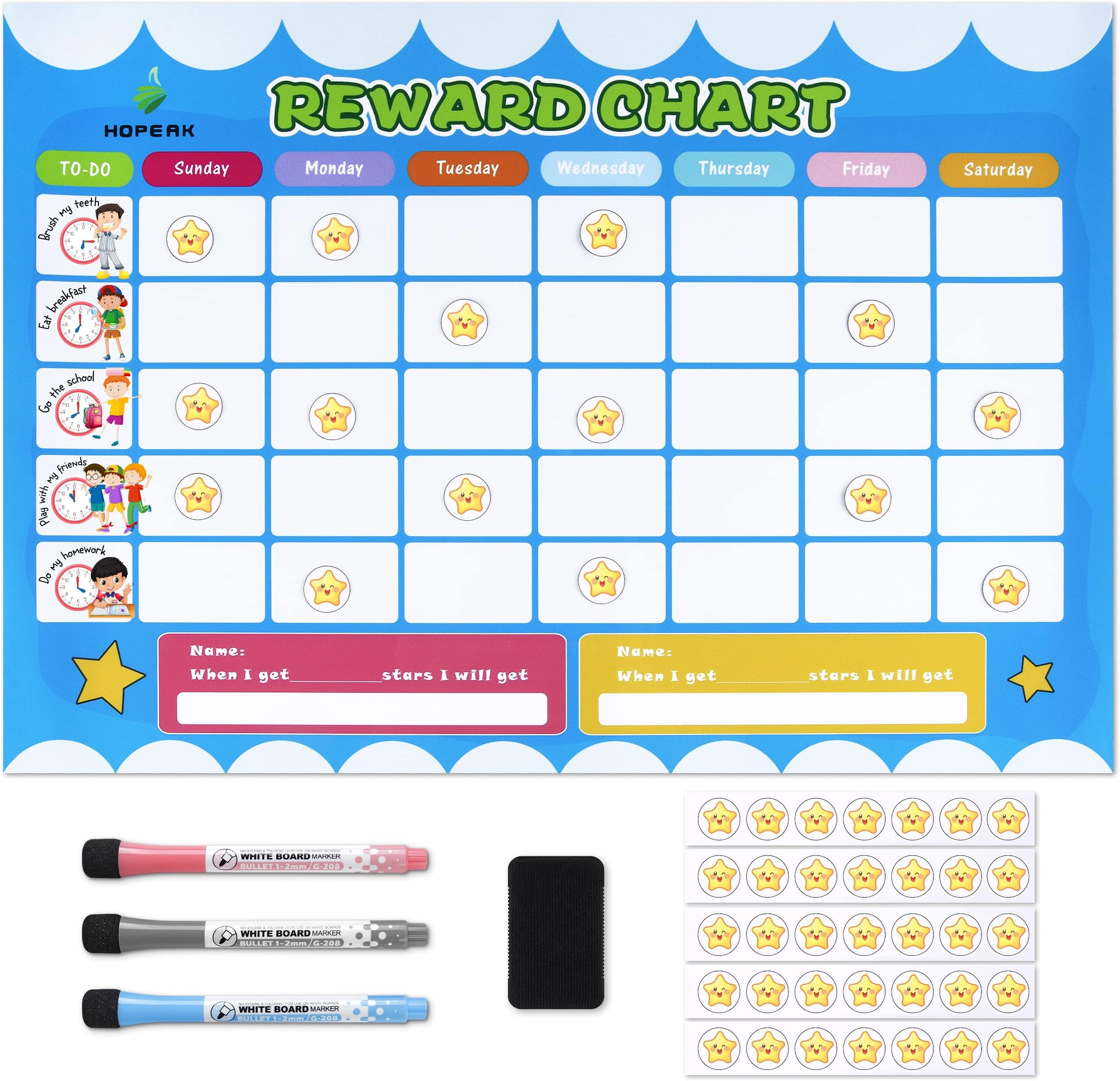 Amazon.com: HOPEAK Reward Chart for Kids - 17 X 12 Inch Magnetic ...