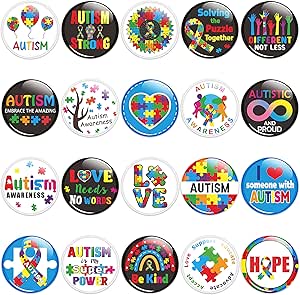 Amazon.com: Dvbonike 40Pcs Autism Awareness Button Pins Novelty ...