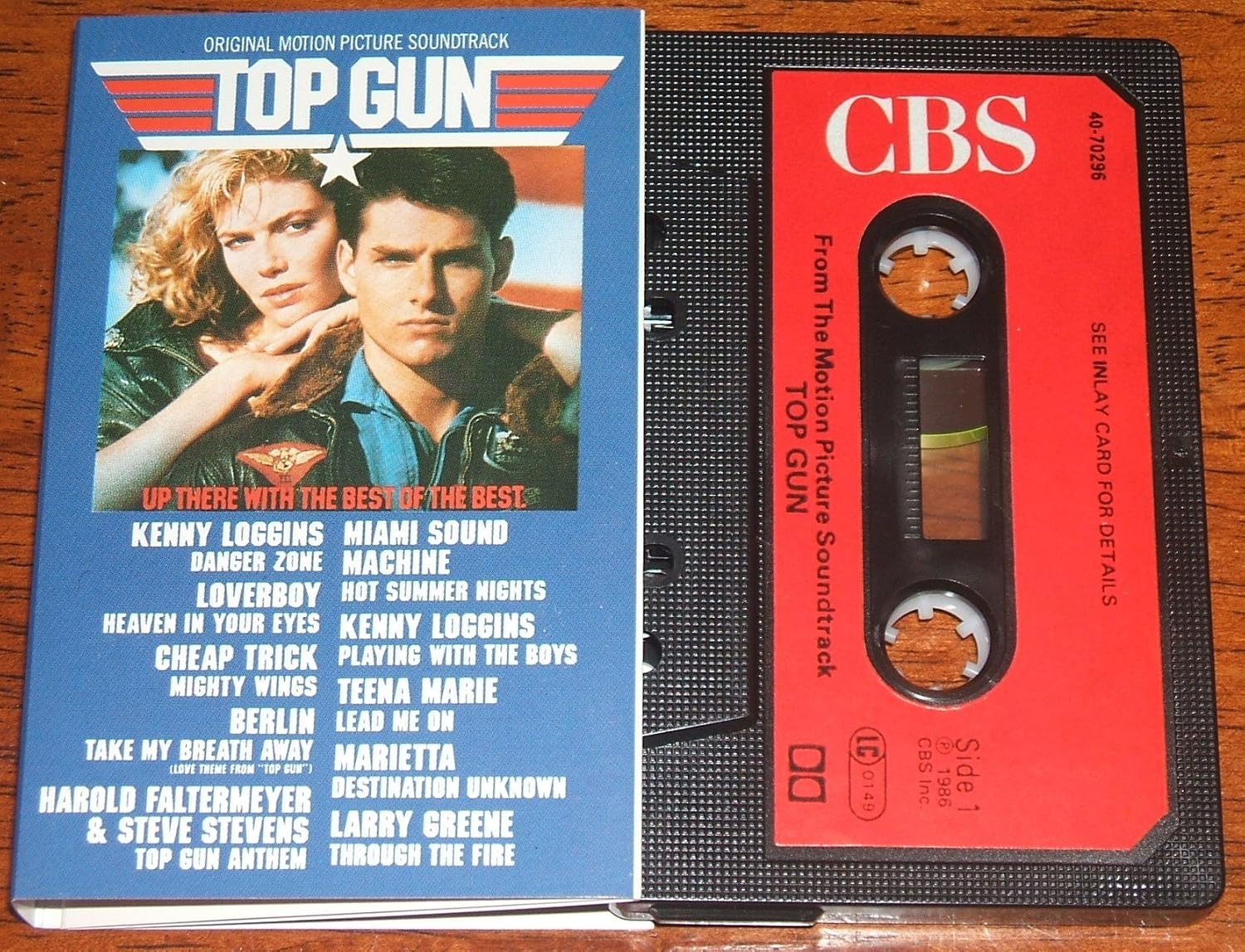 TOP GUN. ORIGINAL SOUNDTRACK. 1986 10 TRACK AUDIO CASSETTE TAPE WITH ...