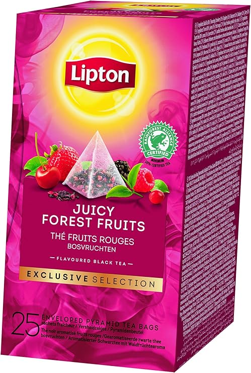 Lipton Exclusive Selection Thé Noir Fruits Rouges, Doux et Equilibré ...