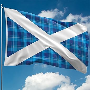 Scottish Flag Tartan - Scotland Flag - St Andrews Saltire Flag - Double ...