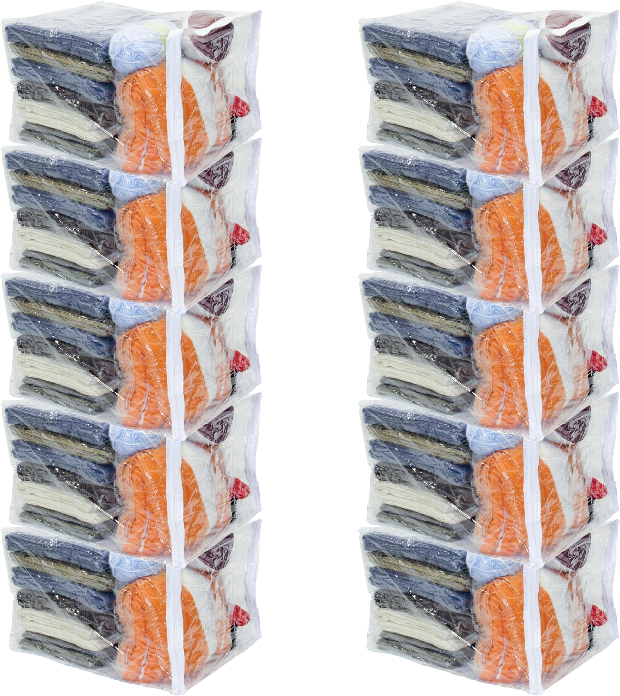 Amazon.com: 10-Pack Clear Vinyl Zippered Storage Bags 15 x 18 x 12 Inch ...