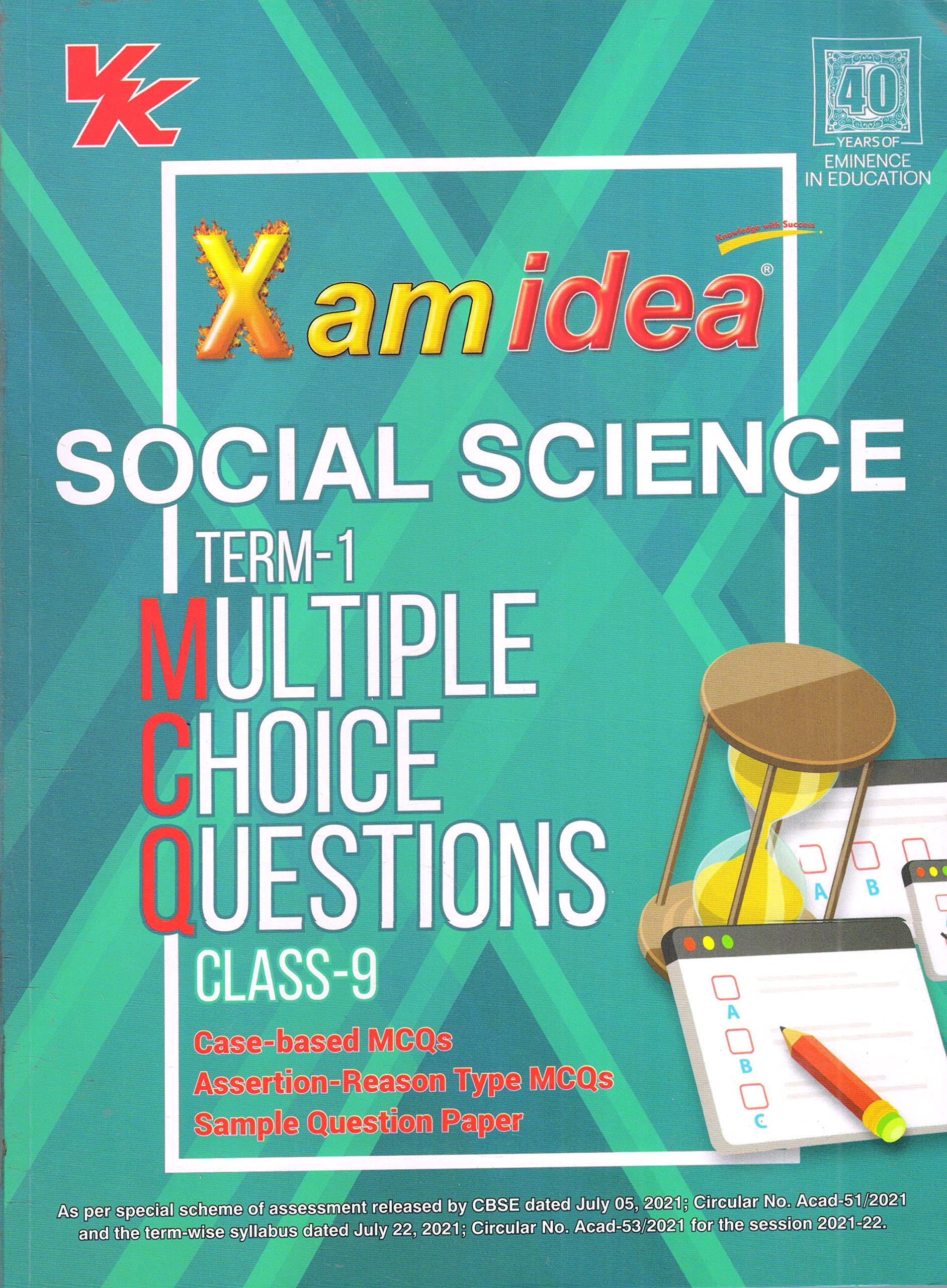 Buy Xam Idea CBSE MCQs Chapterwise for Term-1, Class 9 Social Scinec ...