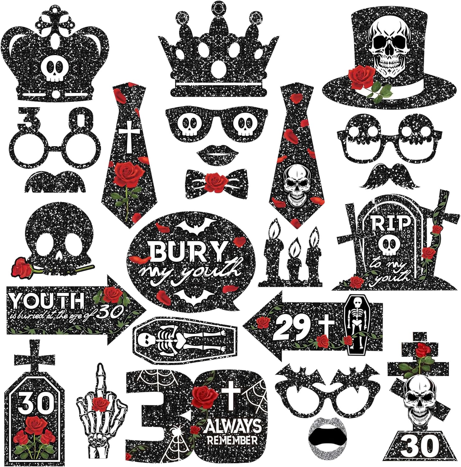 Amazon.com: JeVenis Rip to My 20s Party Photo Booth Props Rip Twenties ...