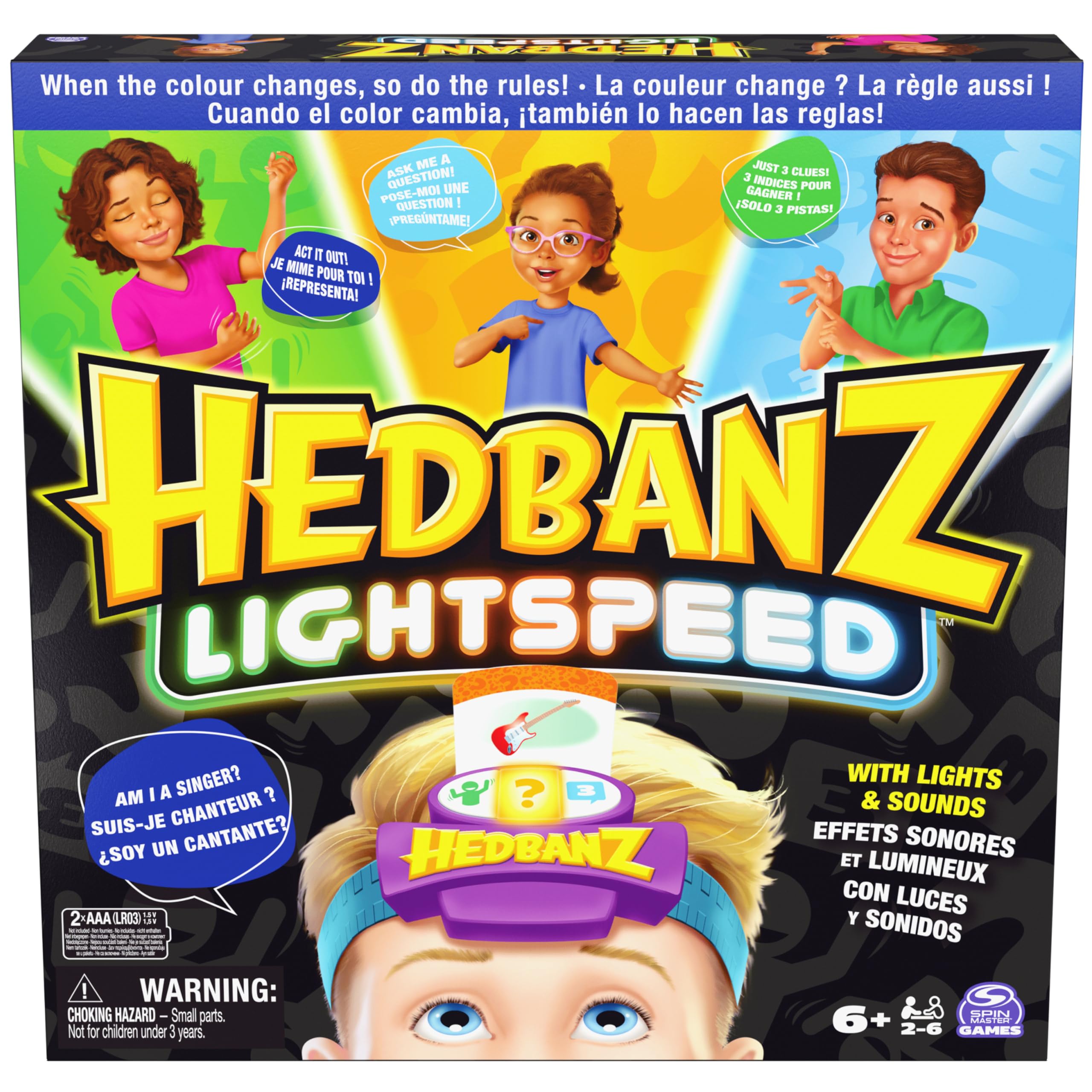 Hedbanz Lightspeed Game with Lights & Sounds | Family Games | Games for ...
