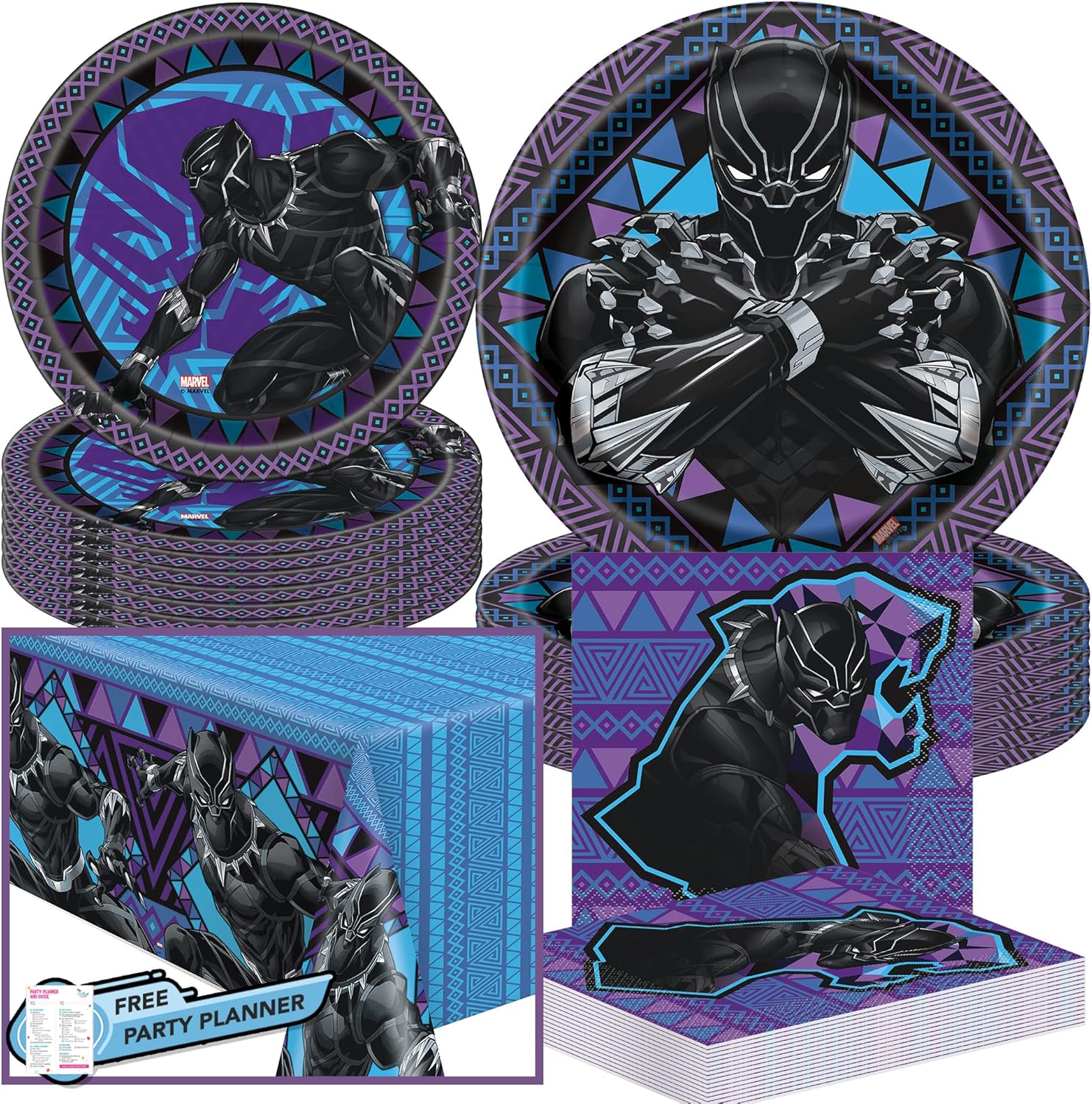 Amazon.com: Unique Black Panther Wakanda Forever Dinnerware Party ...