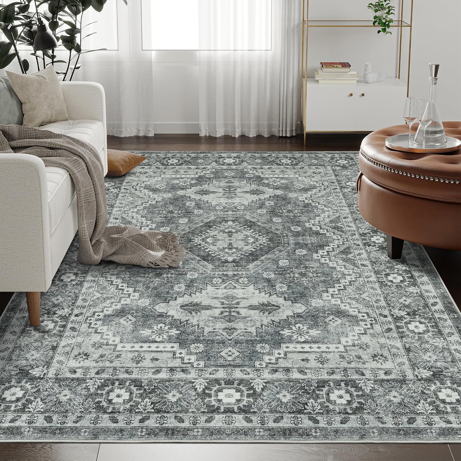 Amazon.com: Rugland 4x6 Rug - Stain Resistant Washable Rug, Anti Slip ...