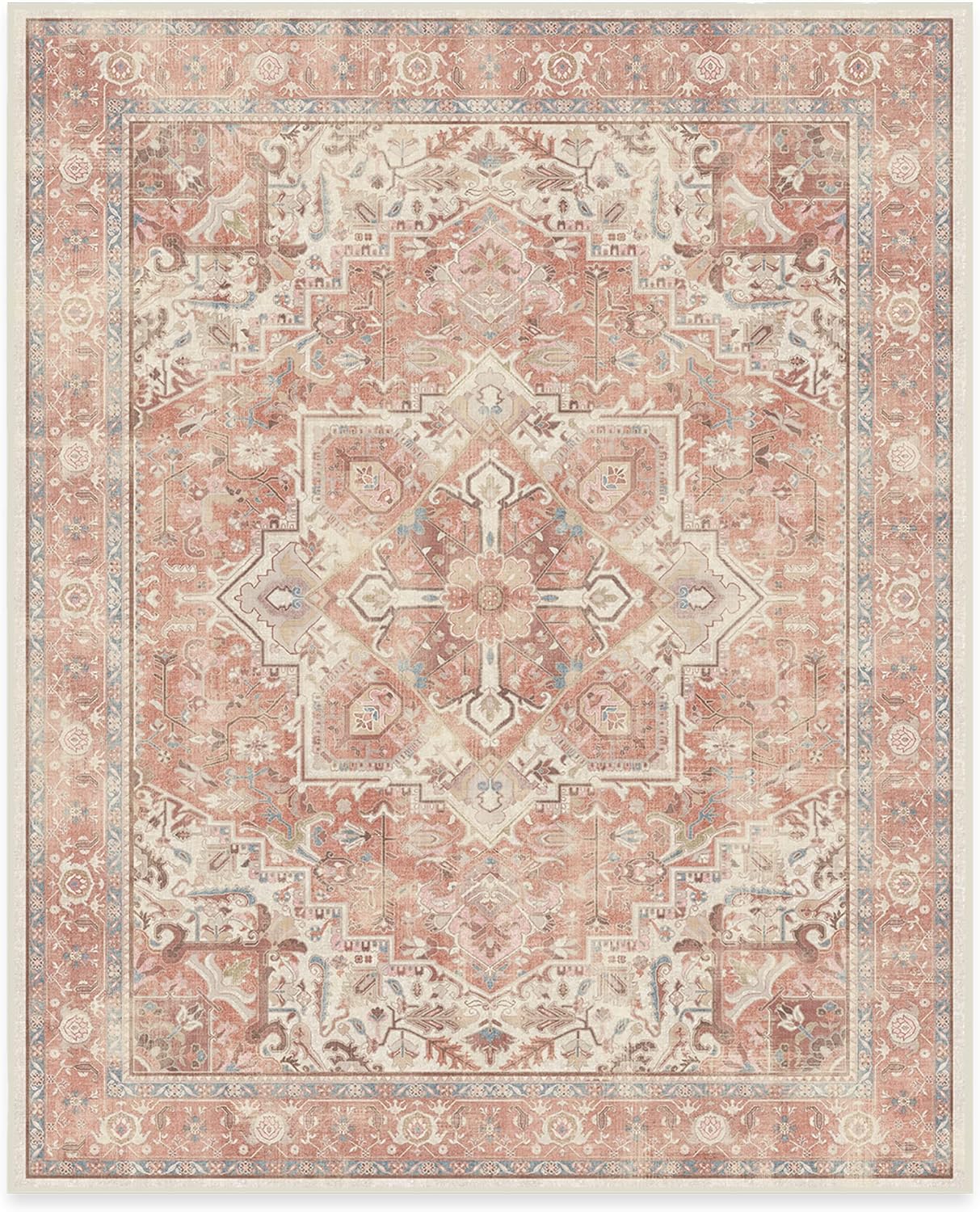 Amazon.com: RUGGABLE Washable Area Rug – Kamran Rose Pink 8x10, Stain ...