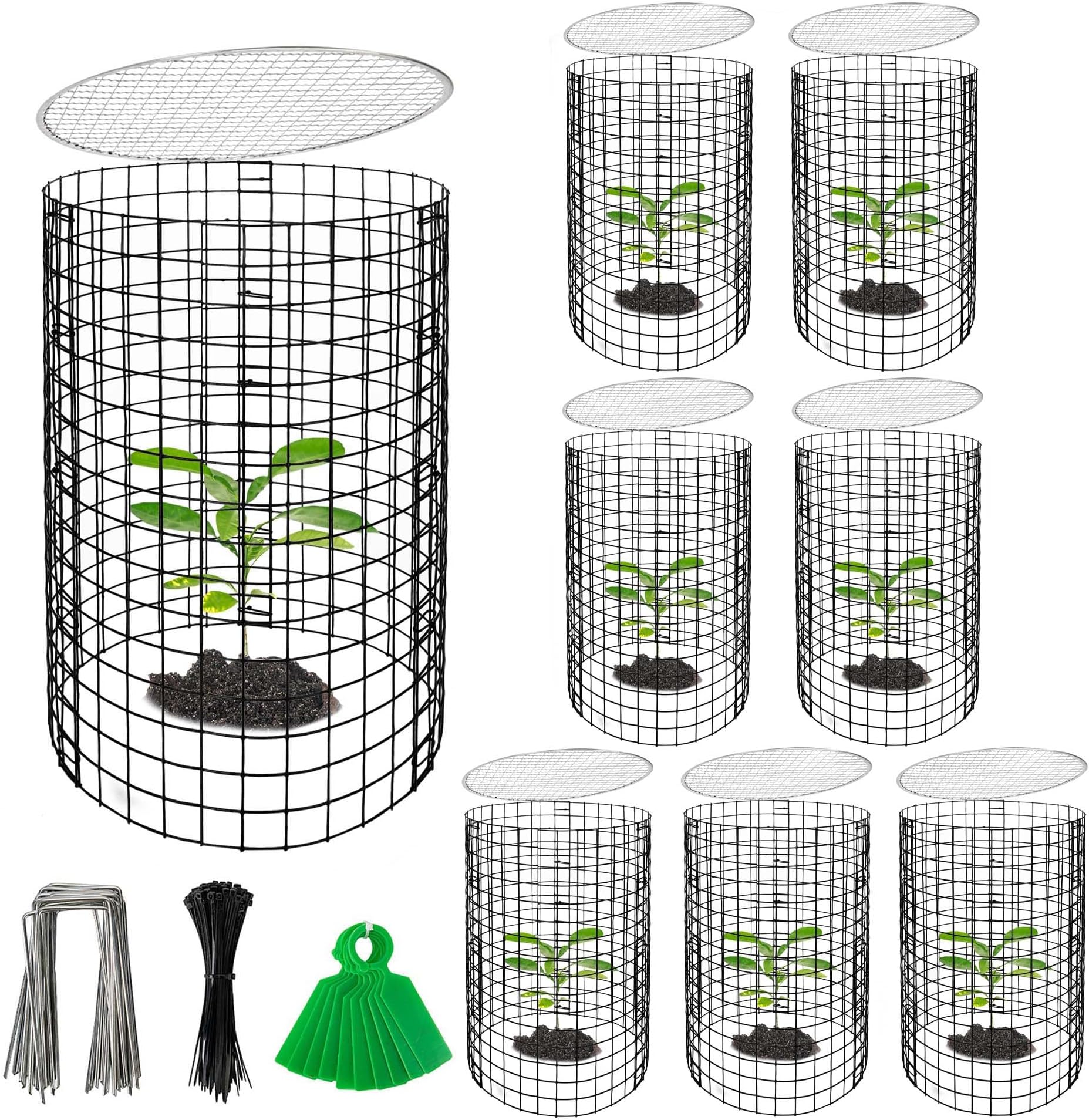 Amazon.com : 3 Large Fold-Away Bush Plant Protectors Supports (Vinyl ...