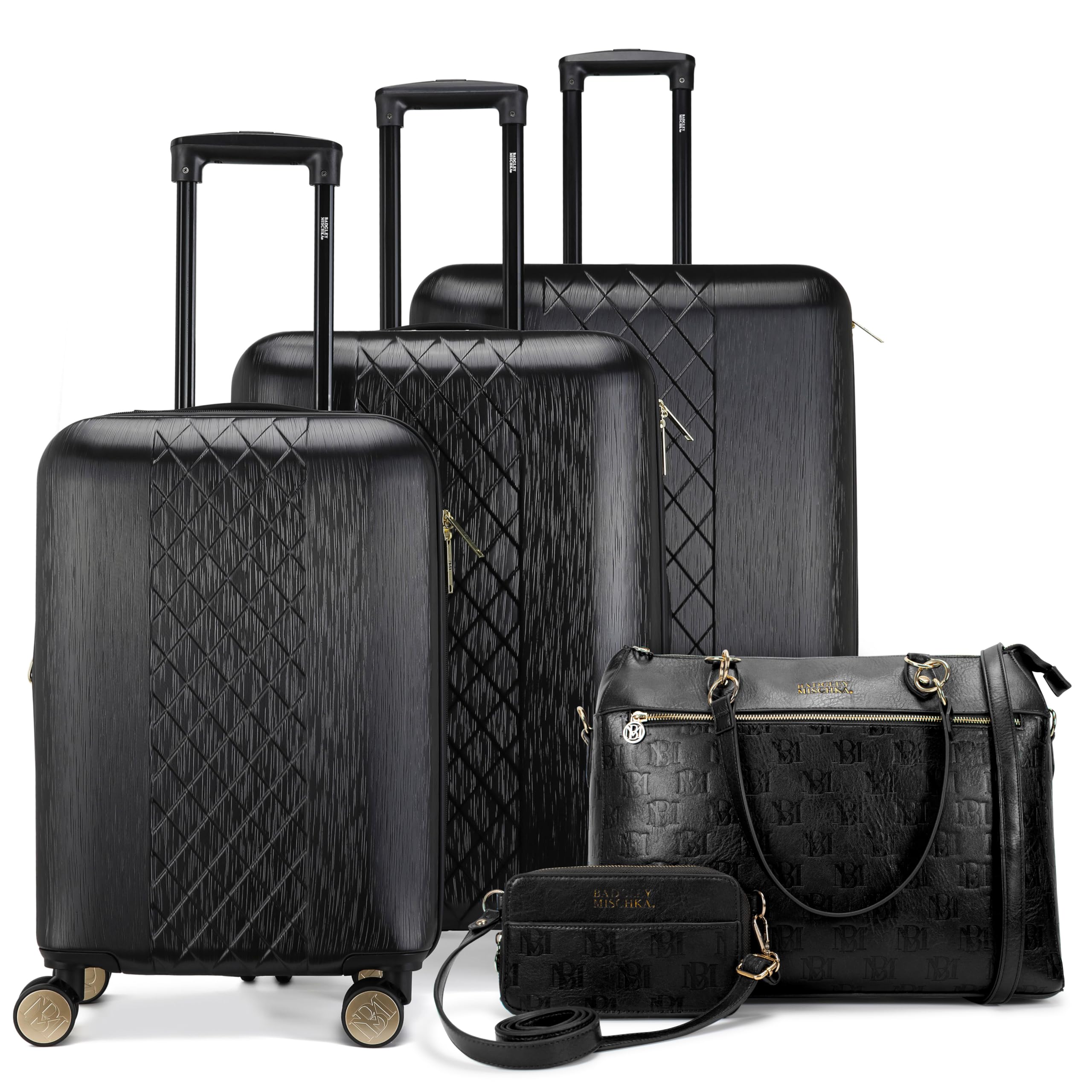 Amazon.com | Badgley Mischka Diamond Luggage Set + Madalyn Weekender ...