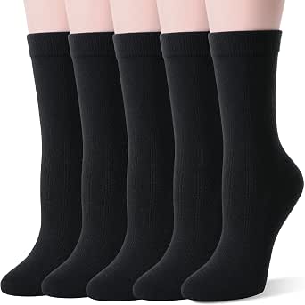 Amazon.com: MOGGEI Thin Black Merino Wool Boot Socks for Women Warm ...