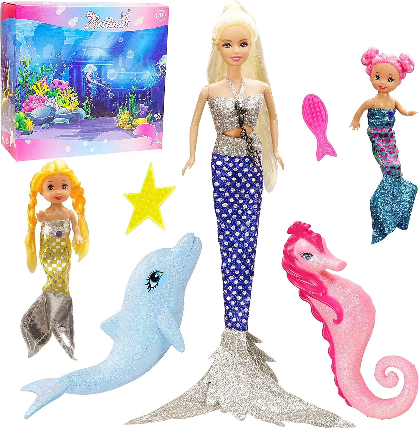Amazon.com: Yellow River Mermaid Princess Doll Playset & Accessories ...