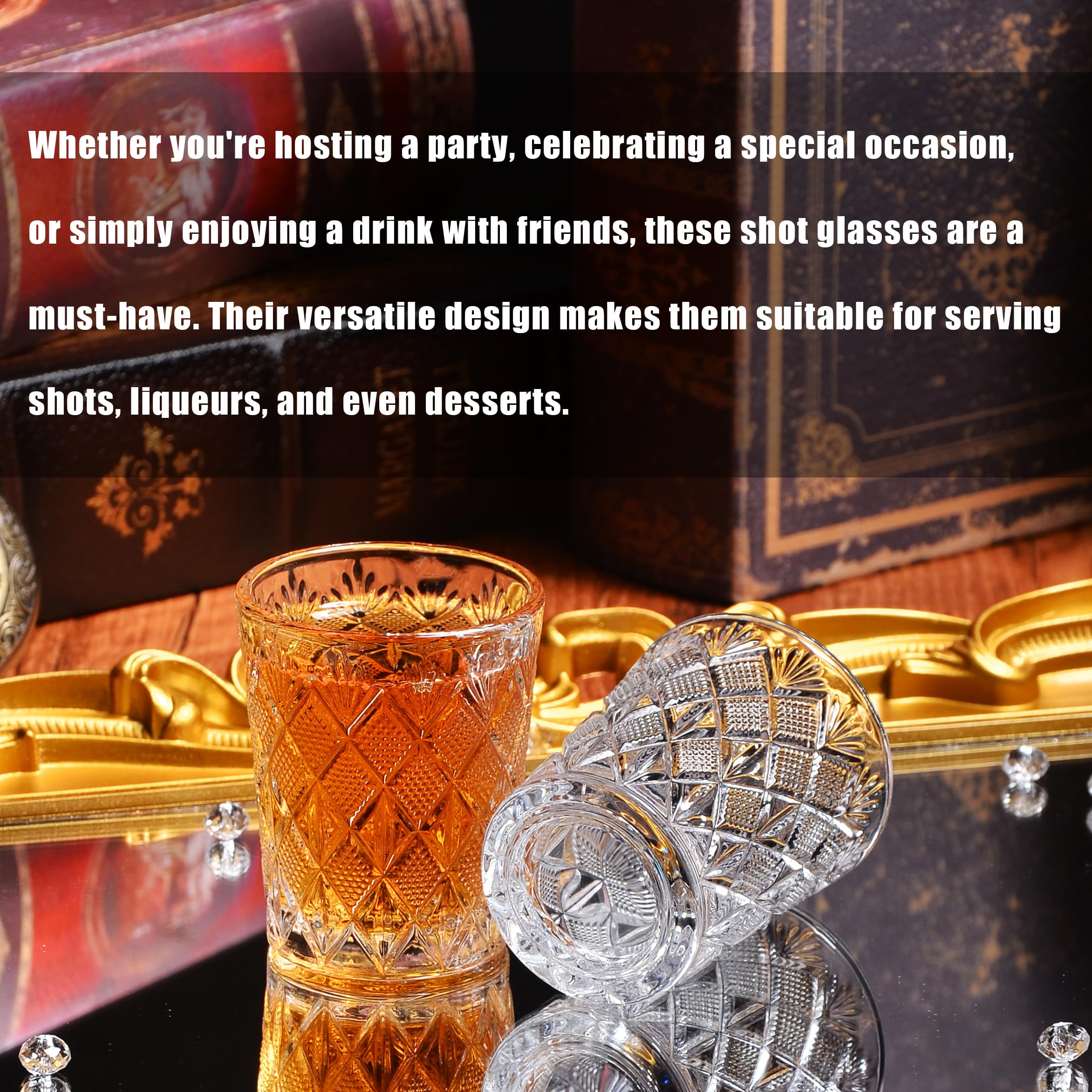 Cordial Glasses Set Of 4 Set Of 6 Diamond Pattern Shot Glasses - 1.75 ...