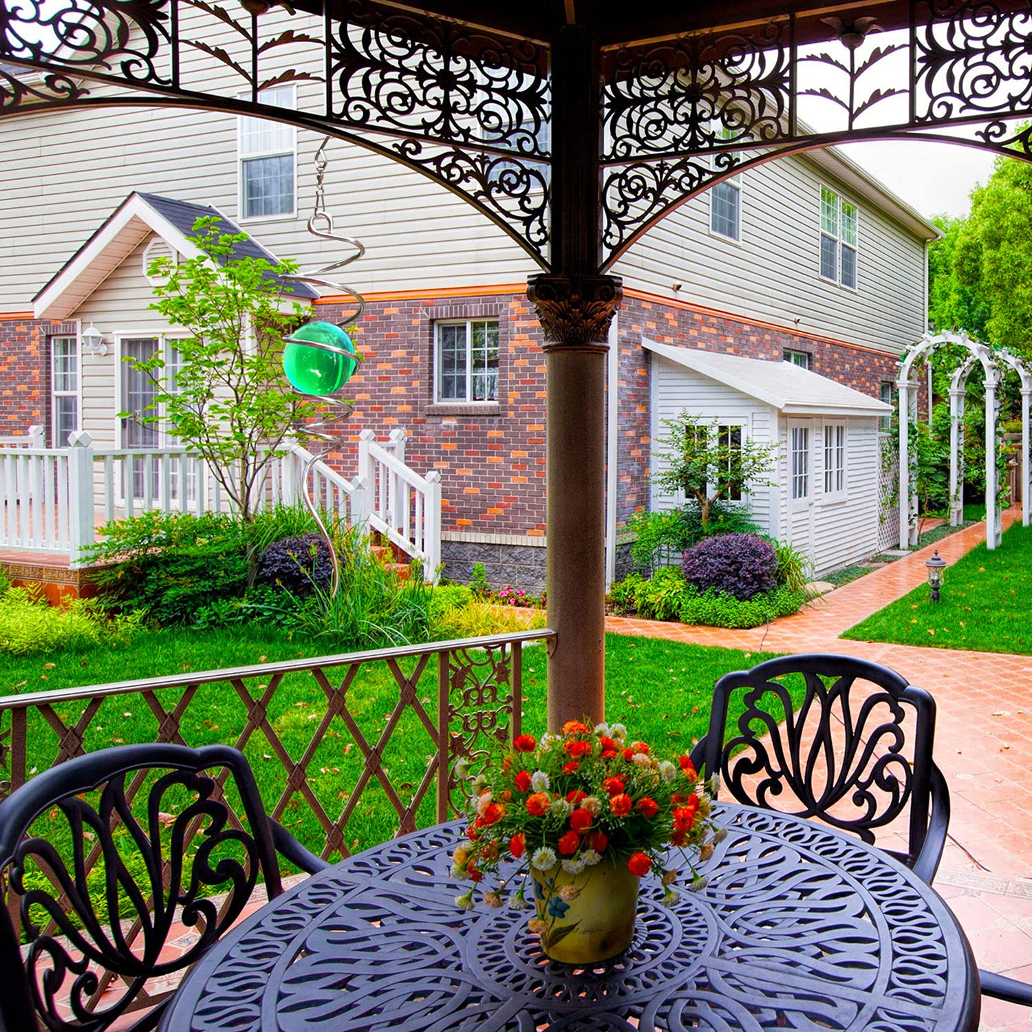 Snapklik.com : FONMY Gazing Ball Spiral Tail Wind Spinner Stabilizer